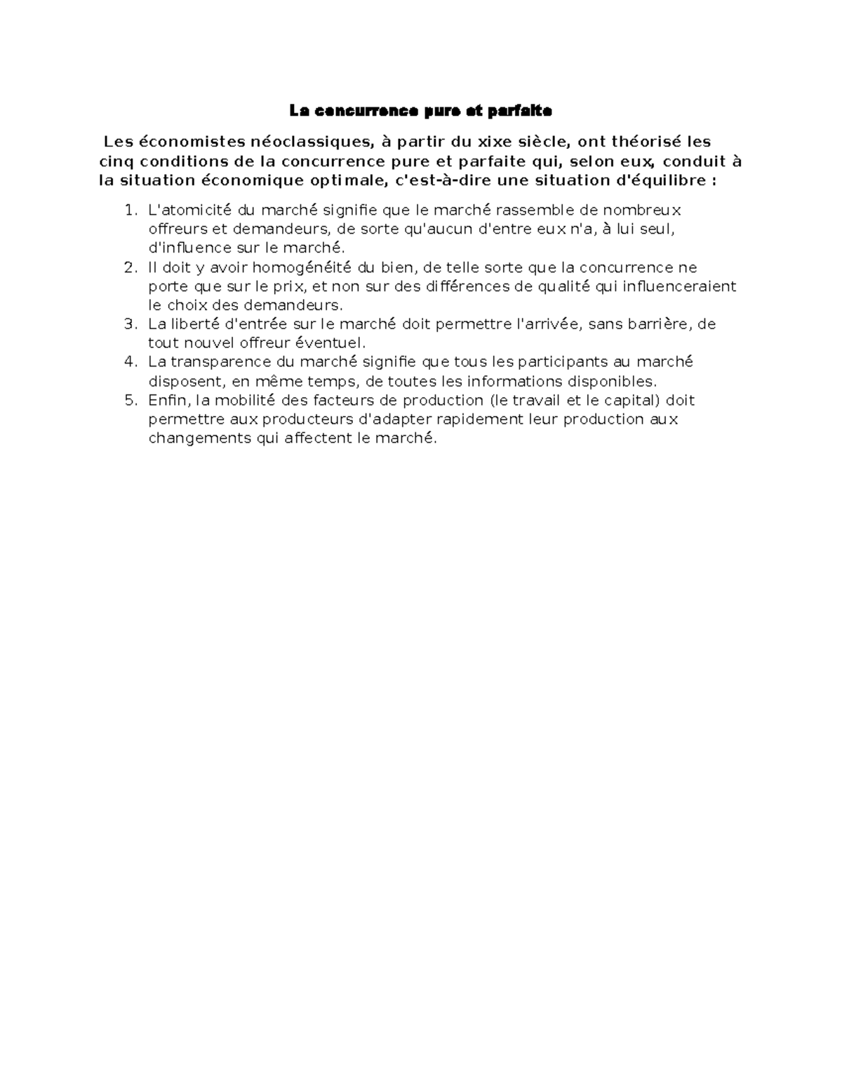 Concurrence Pure et Parfaite : Théories Économiques du XIXe Siècle ...