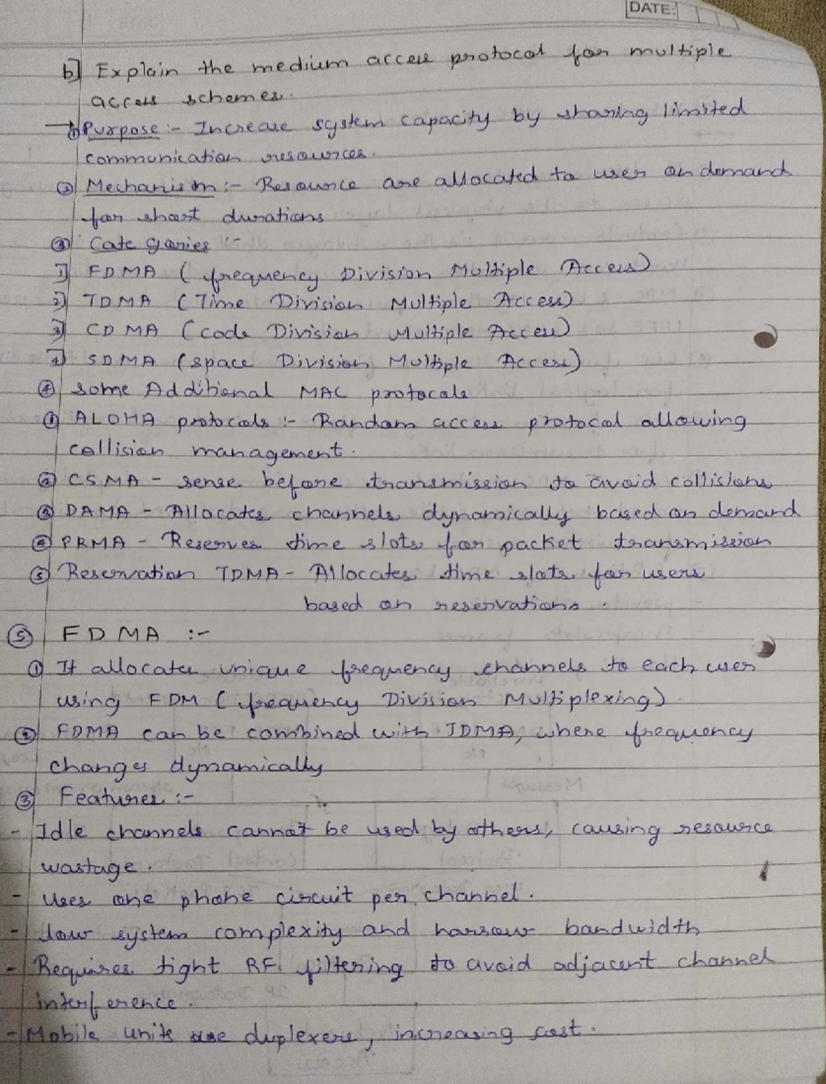 DATE: Medium Access Protocols in Multiple Access Schemes - MC ...