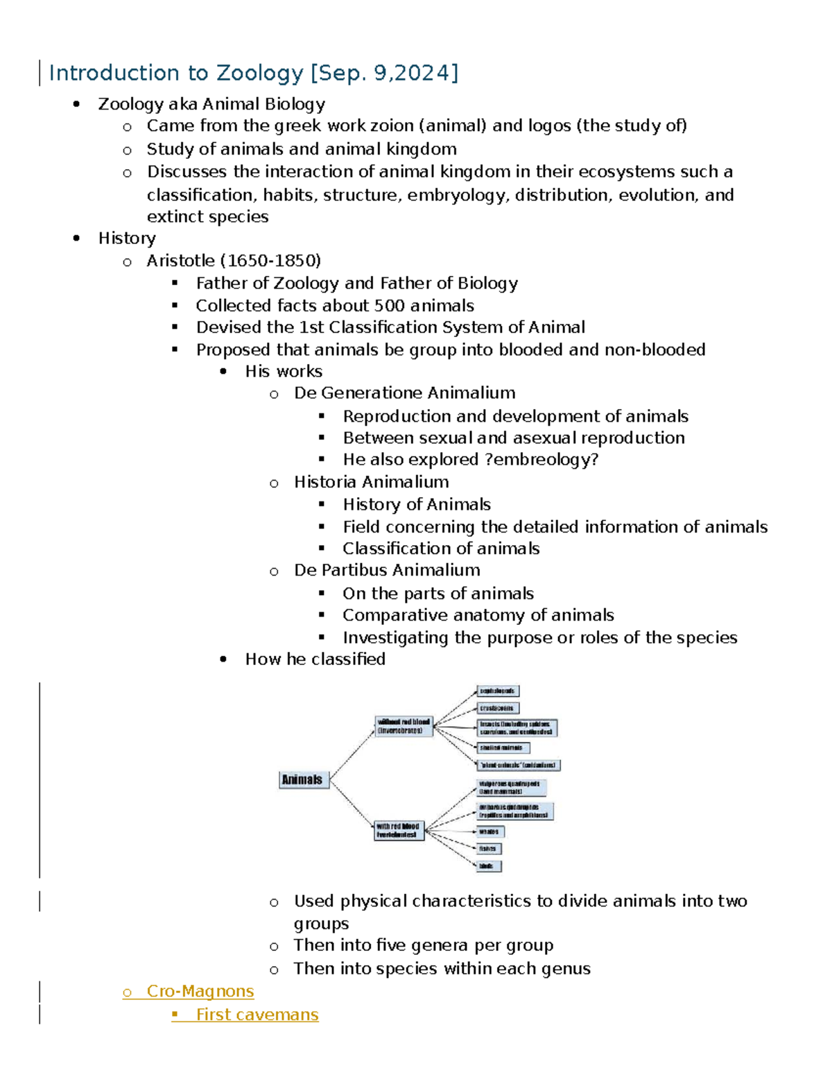 ZOO101: Introduction to Zoology - Key Concepts and Historical Overview ...