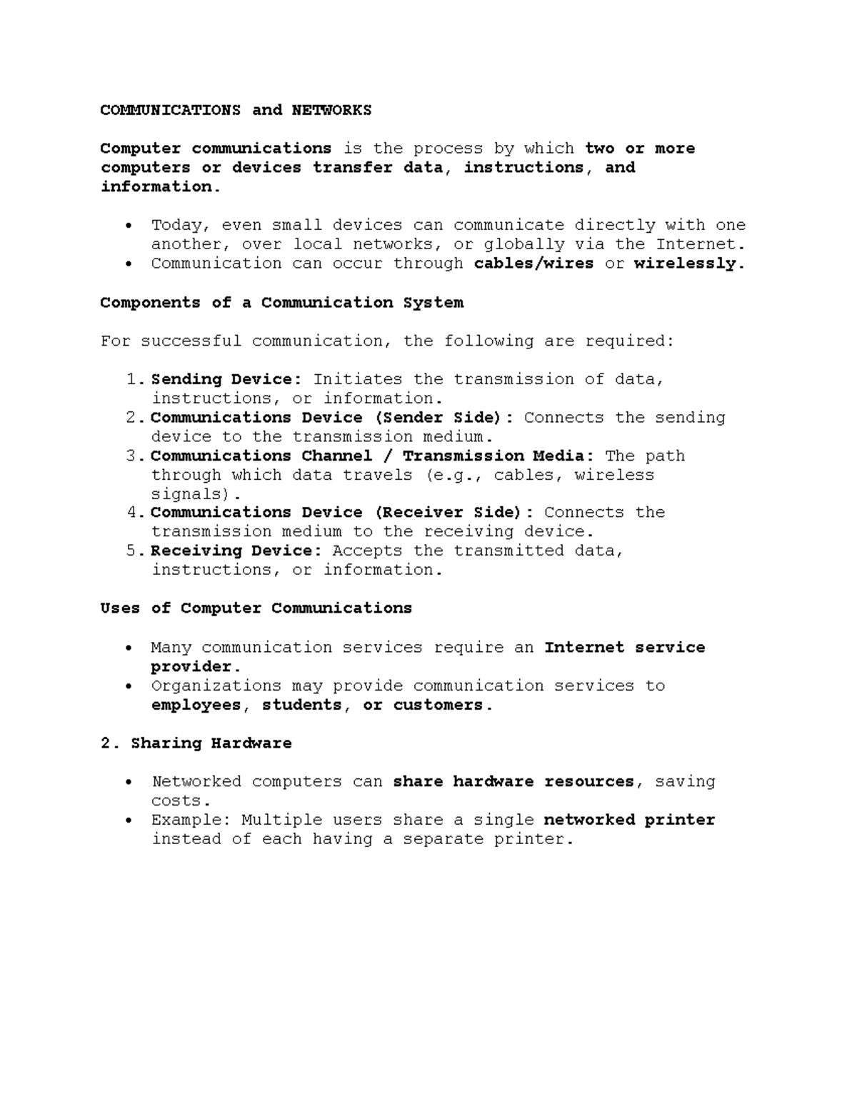 Lec 8: Overview of Communications and Networks in Computer Systems ...