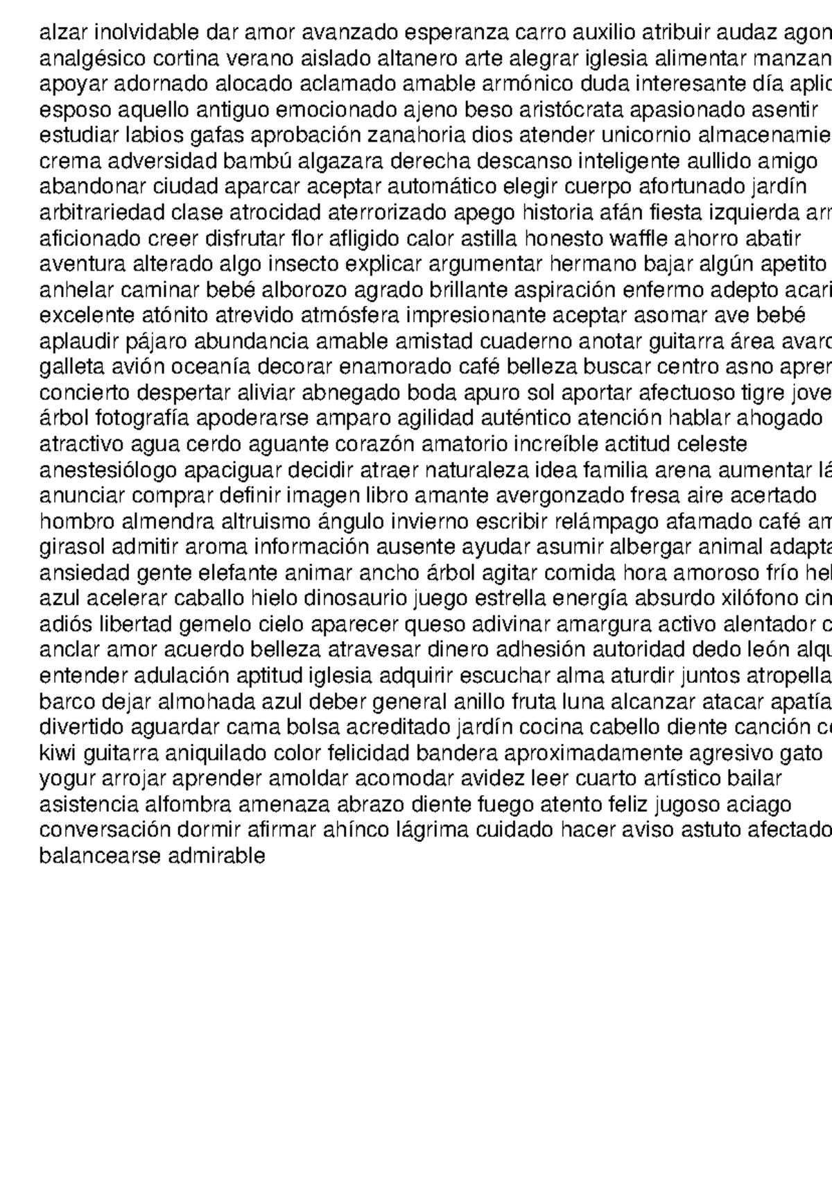 Texto generado - efsdf - alzar inolvidable dar amor avanzado esperanza ...