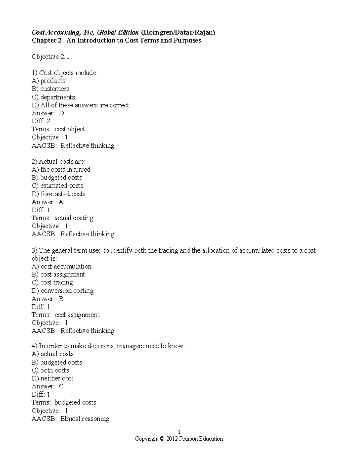 Cost accounting - SAMPLE PROBLEM: PROCESS COSTING PROBLEM The cost data ...