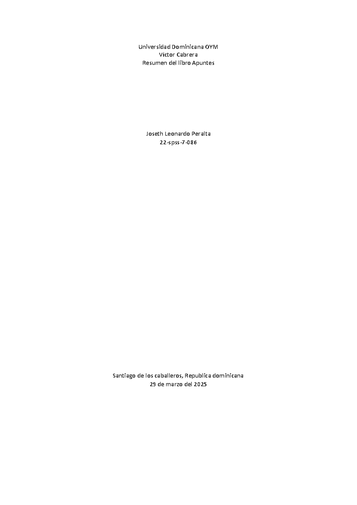 Resumen del libro "Apuntes" de Dr. Antonio Zaglul - UDOM 2025 - Studocu