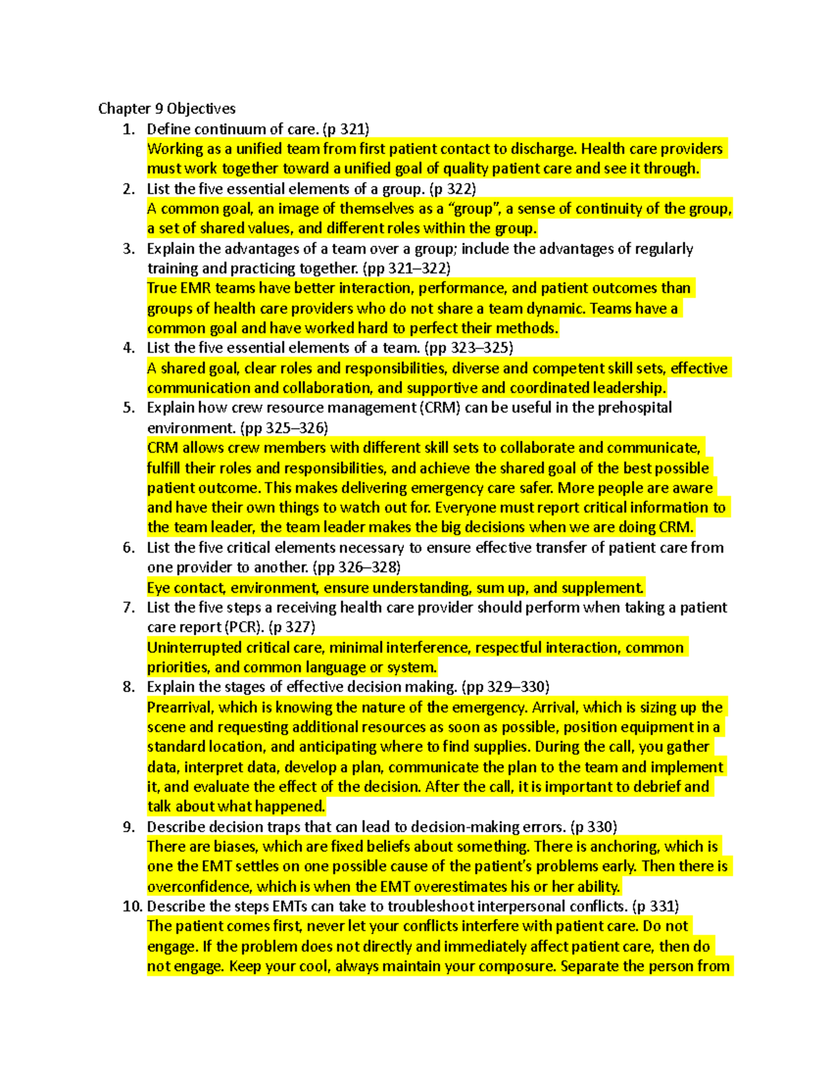 Chapter 9 Objectives - Chapter 9 Objectives 1. Define continuum of care ...