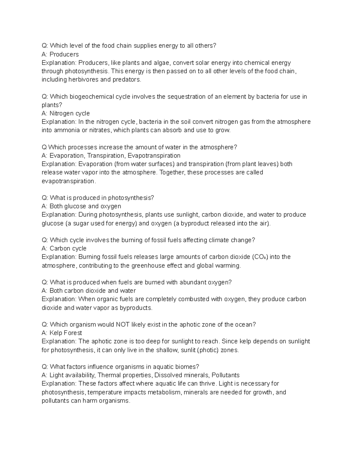 Environmental Science (ENV 101) Midterm Exam Study Guide - Studocu