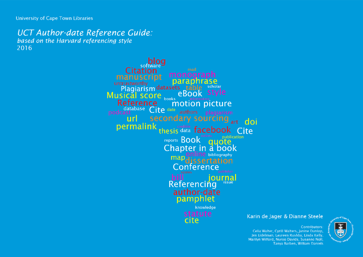 UCT Author-Date Referencing Guide: A Comprehensive Overview - Studocu