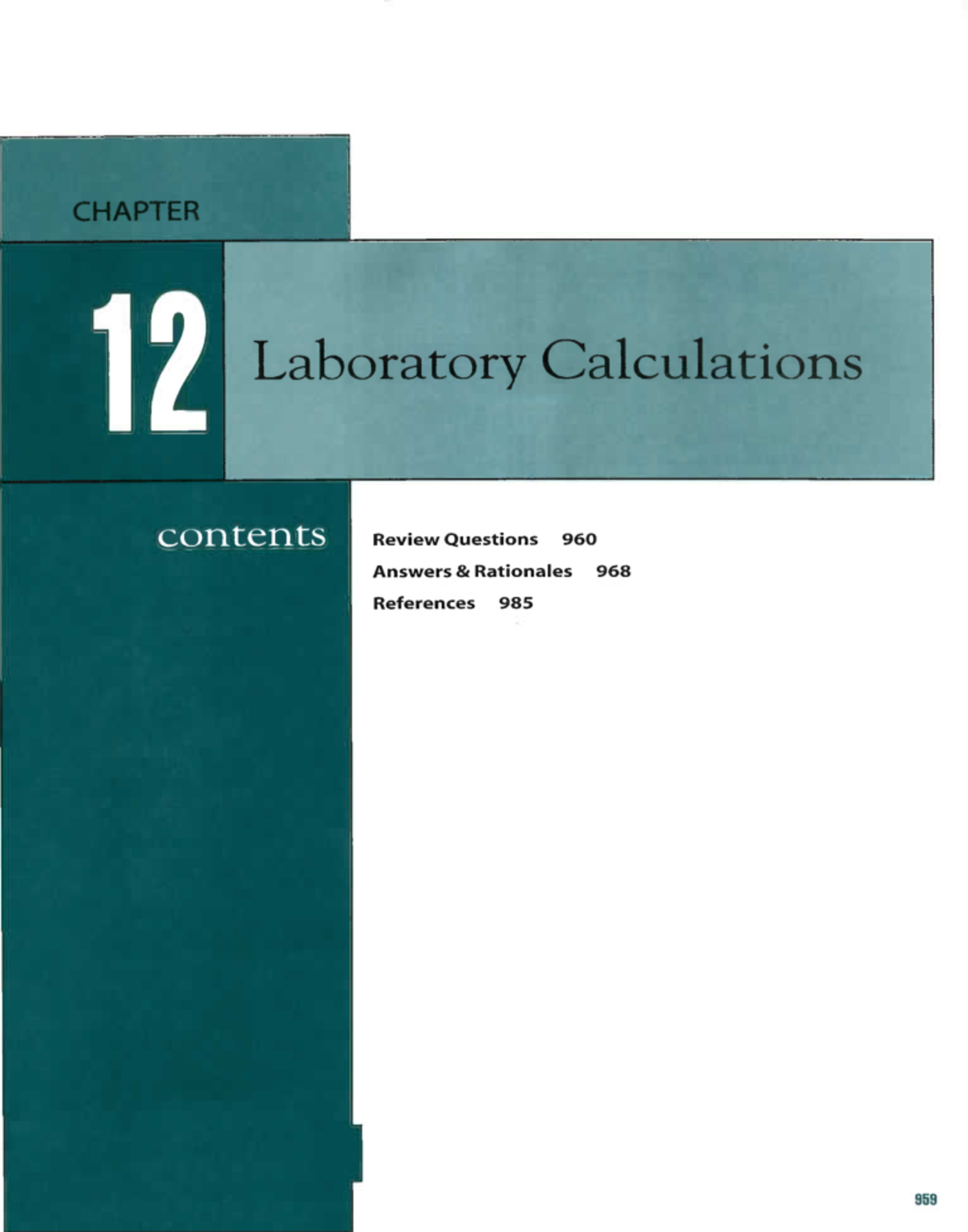 Chapter 12 - Laboratory Calculations - CHAPTER Laboratory Calculations ...