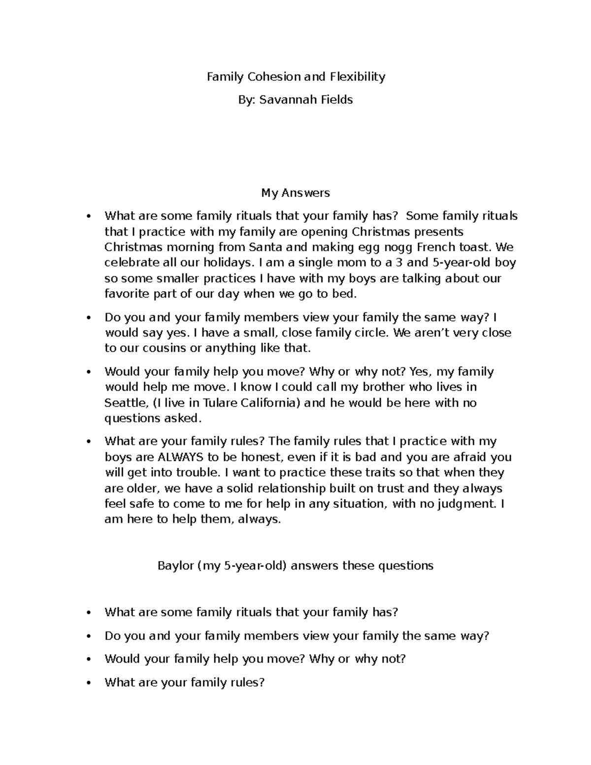 BHS-430 Family Cohesion and Flexibility: Insights from My Family ...