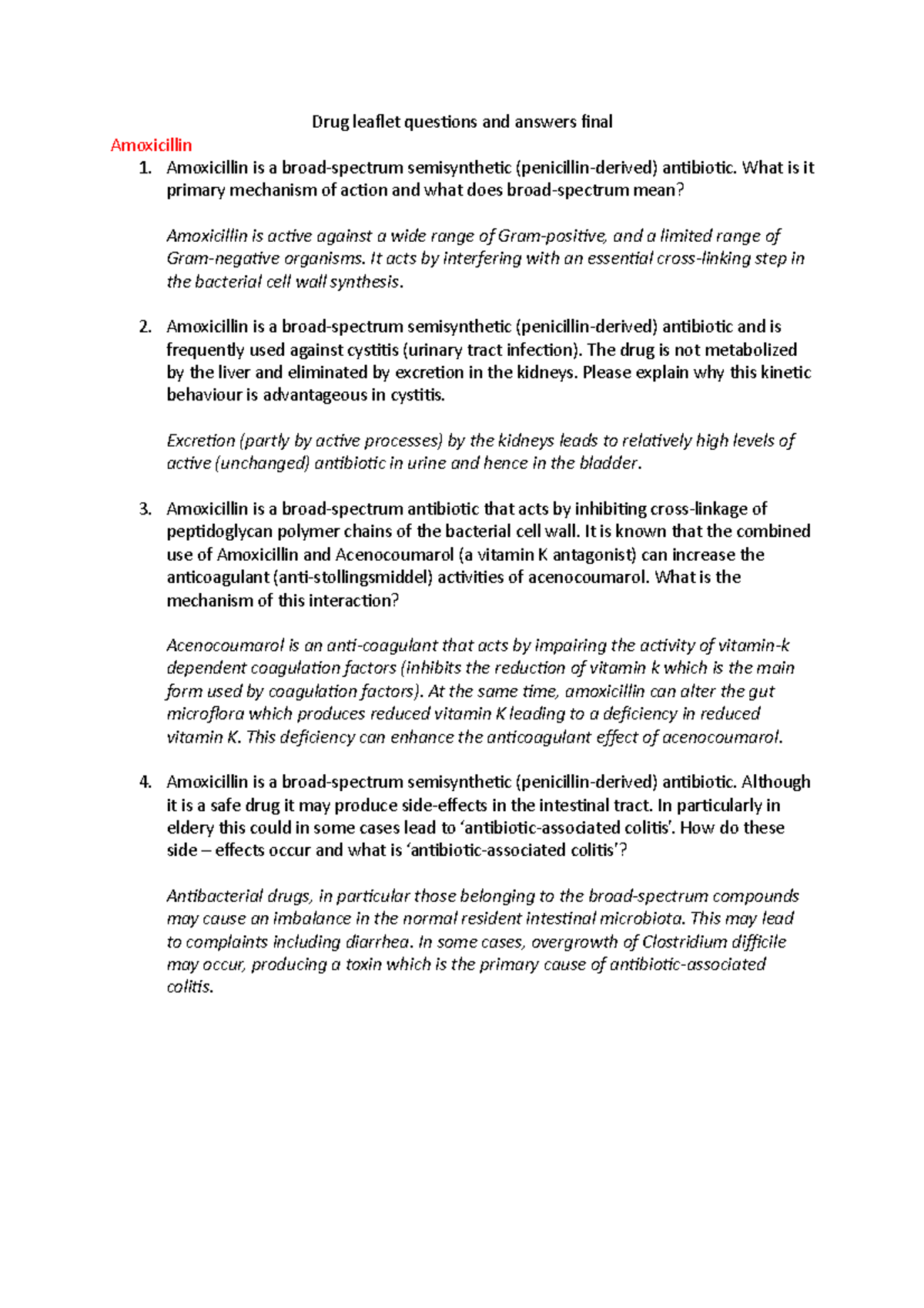 Drug Leaflet Q&As: Key Insights on Amoxicillin, Celecoxib, and More ...