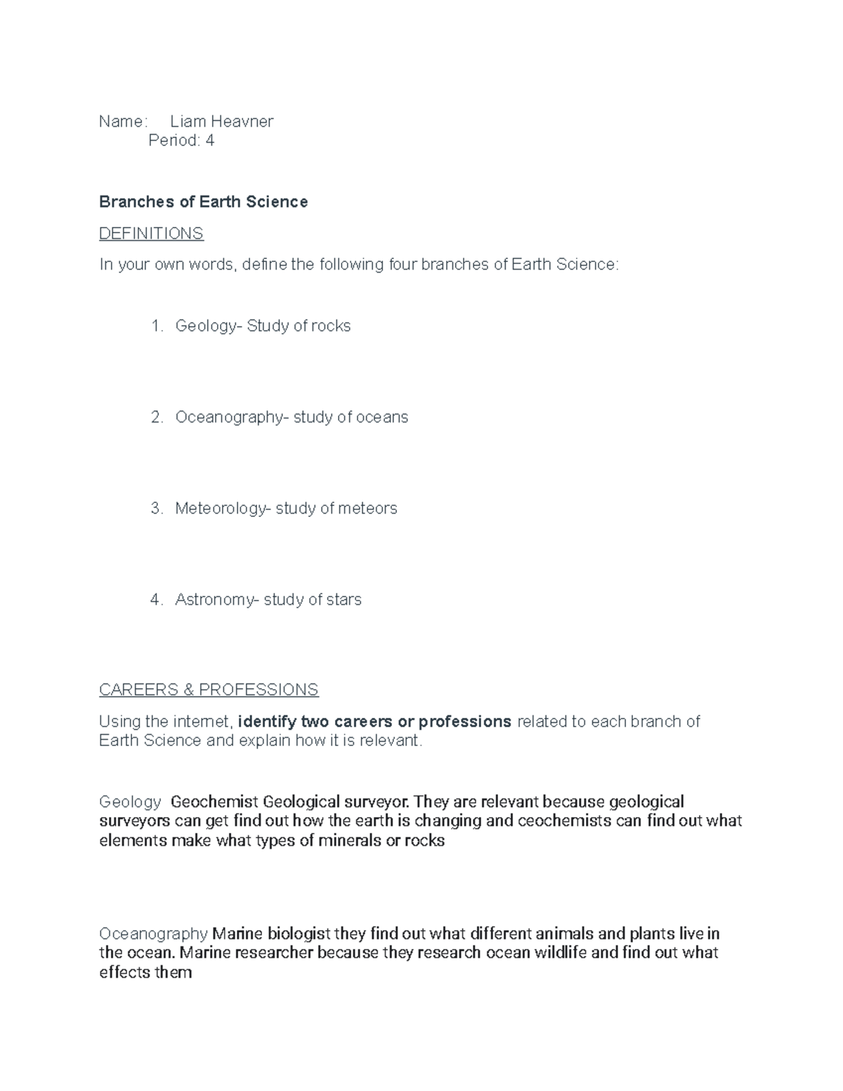Branches of Earth Science: Definitions & Careers Overview - Studocu
