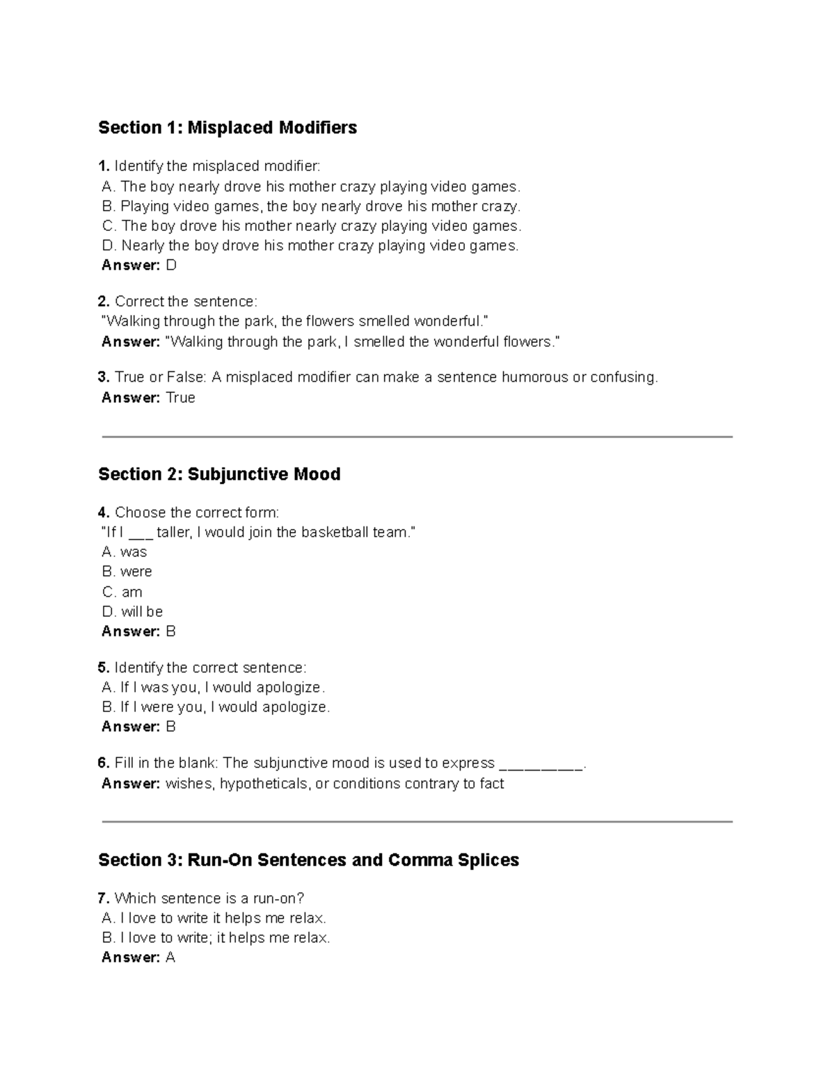 English Grammar: Misplaced Modifiers & Sentence Correction (ENG101 ...