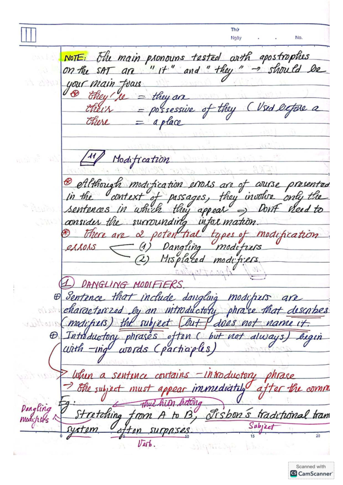 Erica Grammar 3: SAT Modifiers & Comparisons Notes - Studocu