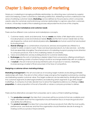 Lecture notes - Marketing - complete - Principles of Marketing Unit 1 ...
