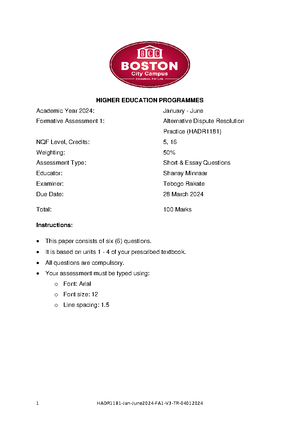 [Solved] How to calculate marks for Sa1 Sa2 Fa1 Fa2 in Boston city collage - Paralegal Practice ...
