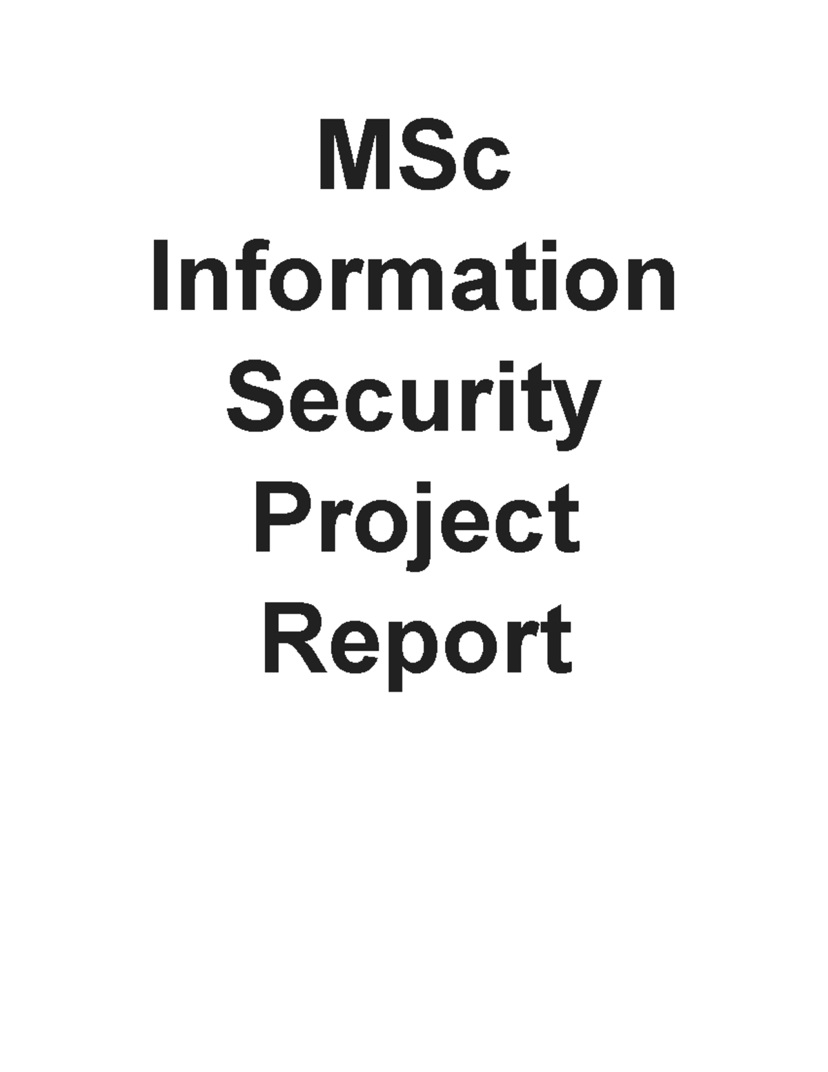 MSc Info Security Project Report: Handbook of Security Tools - Studocu