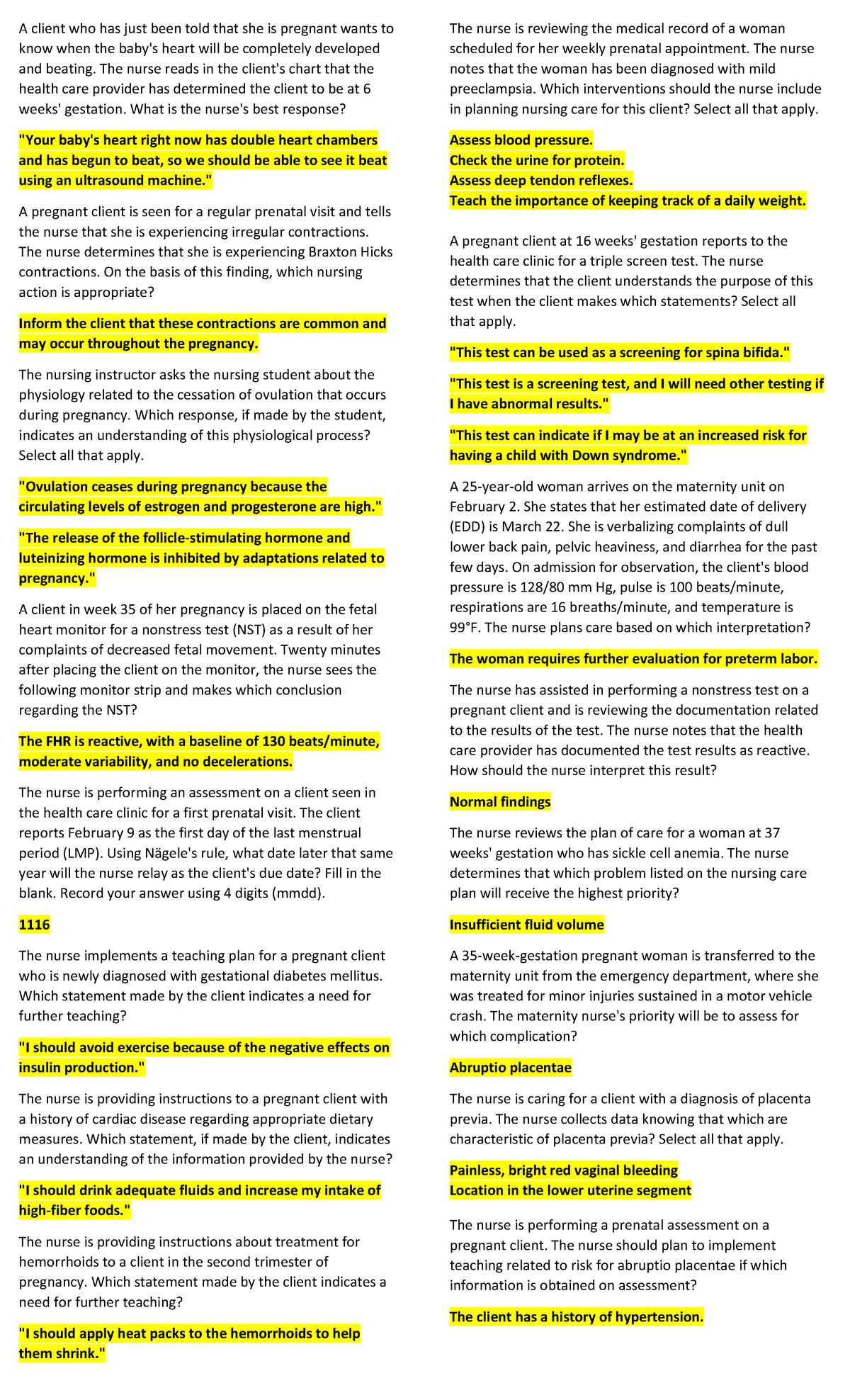 OB Antepartum NCLEX Practice Questions: Comprehensive Review Guide ...