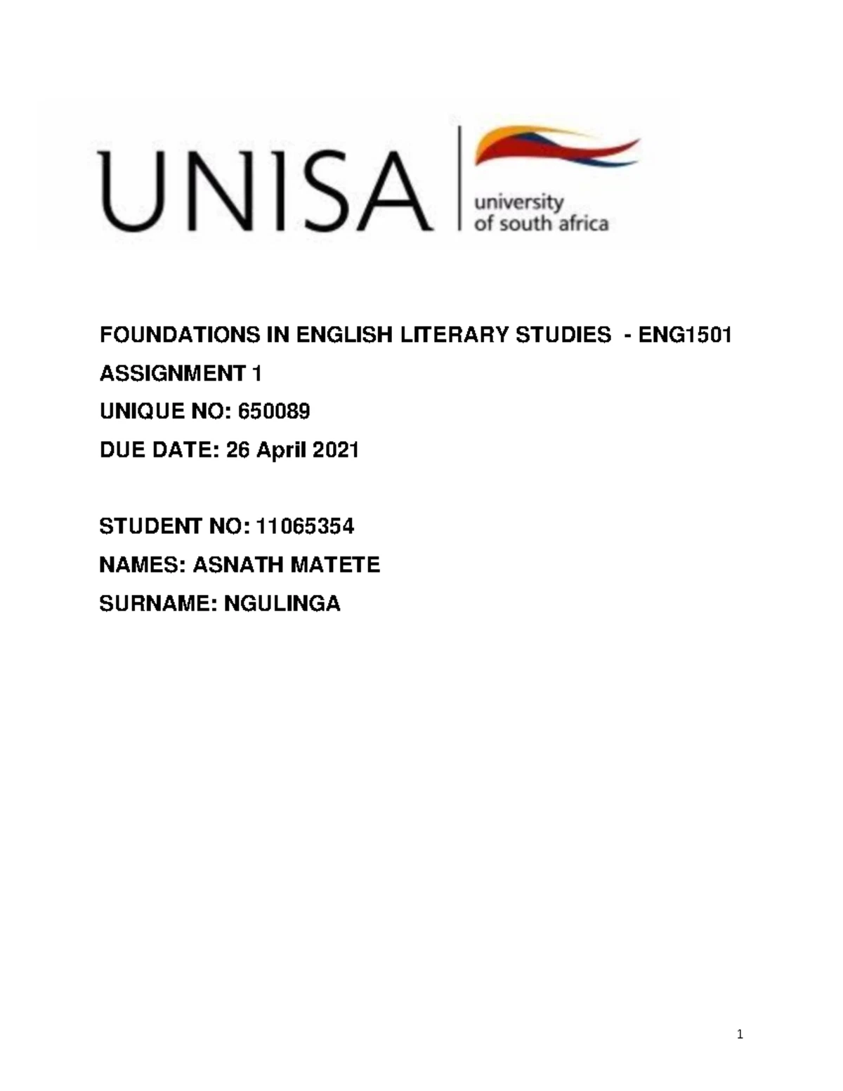ENG1514 Assignment 1: Understanding Phonemic Awareness & Critical Language - Studocu