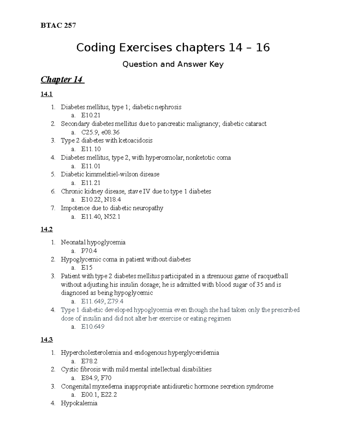 Coding Exercises Chapters 14 16 Coding Exercises Chapters 14 16 Question And Answer Key