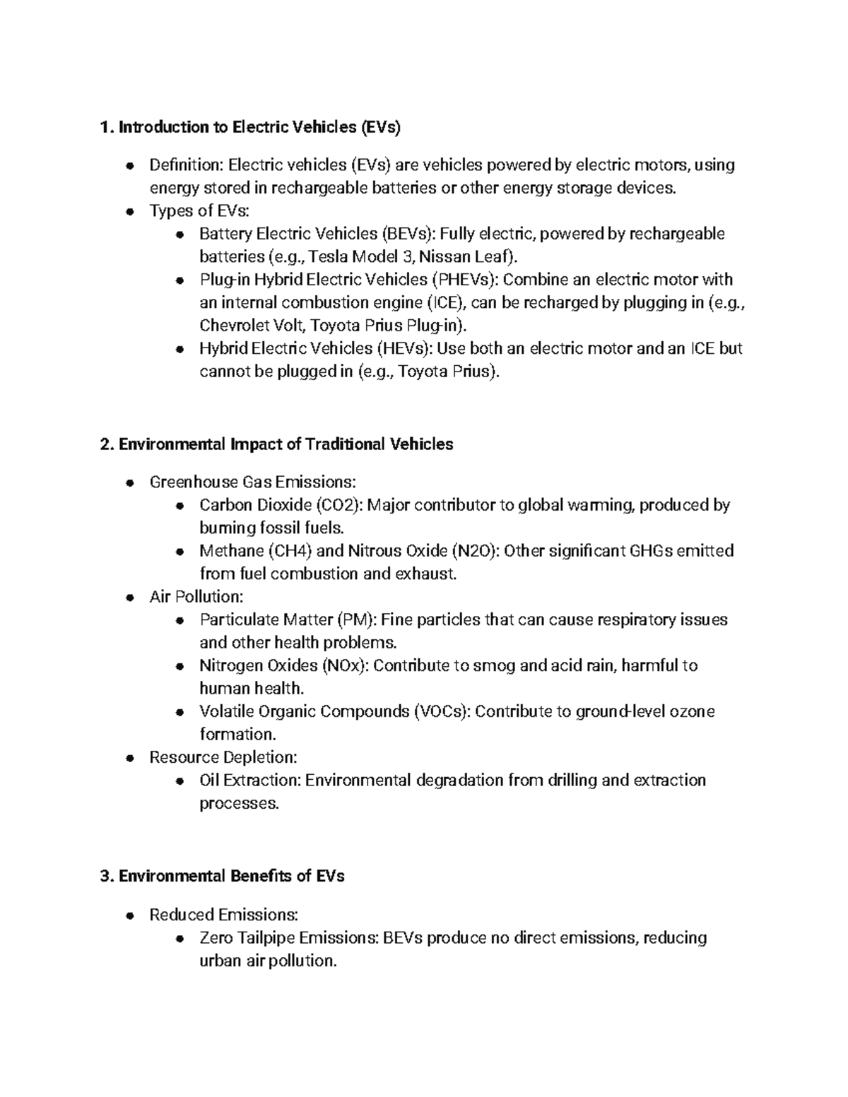 Electric Vehicles and Their Impact on the Environment - Introduction to ...