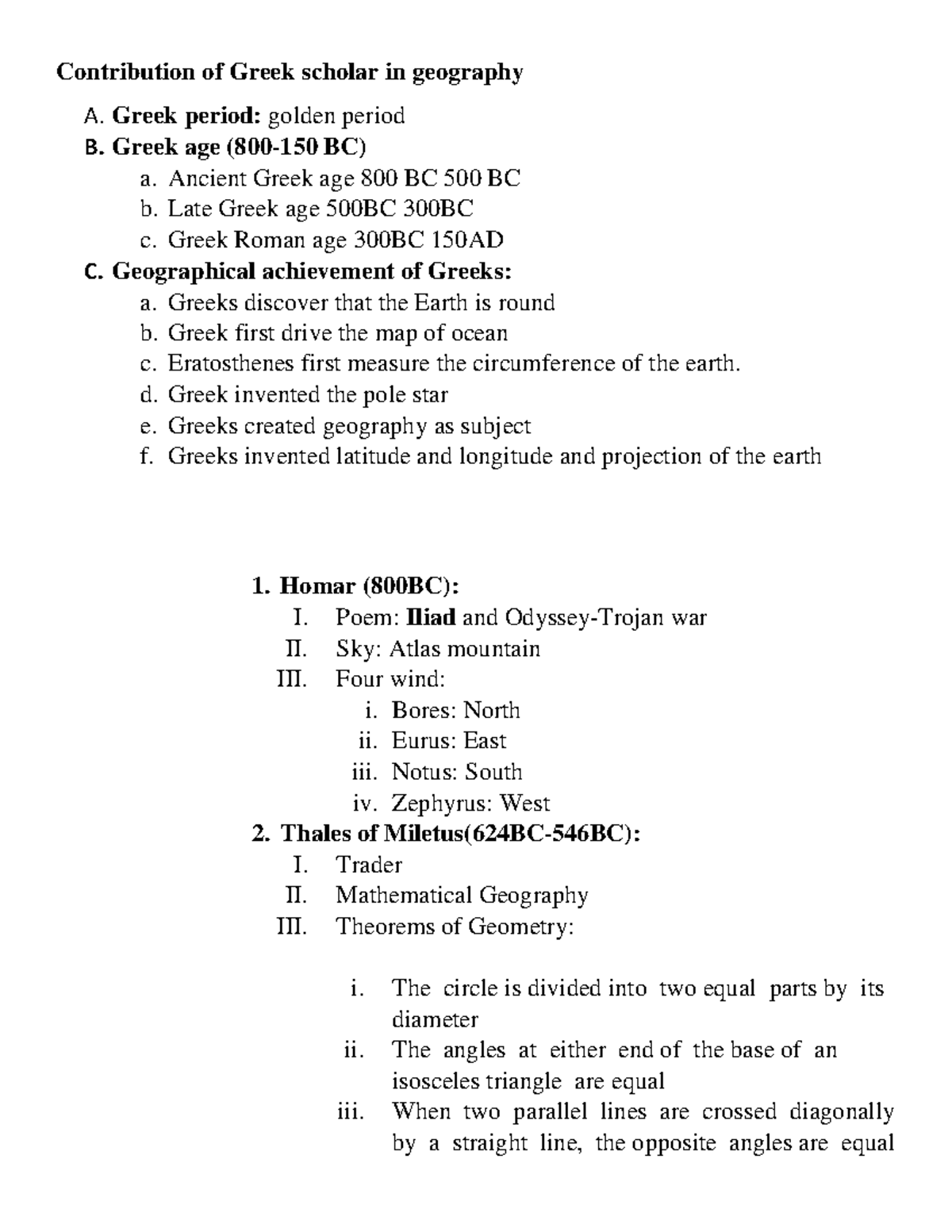 Greek Geographers: Contributions to Geography and Cartography - Studocu