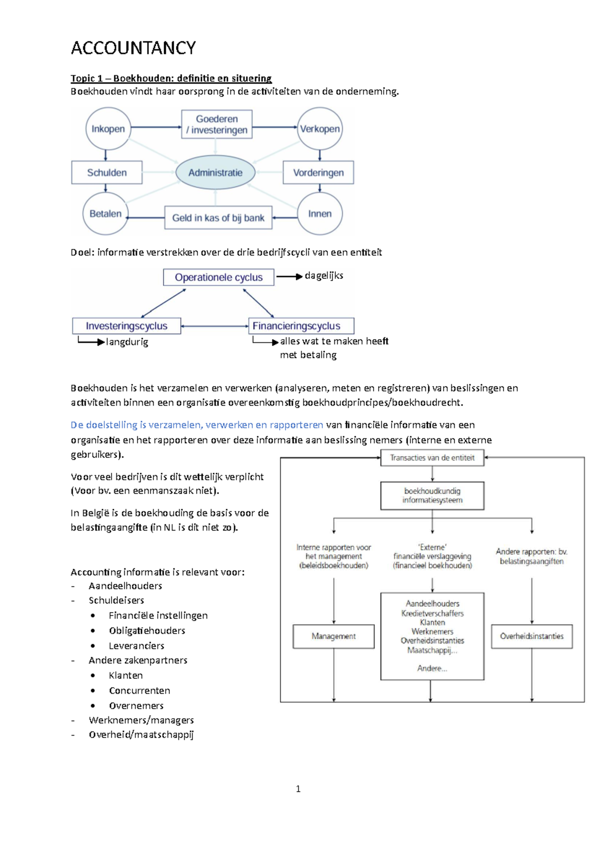 ACCOUNTANCY Samenvatting van Boekhouden en Financiële Principes - Studocu