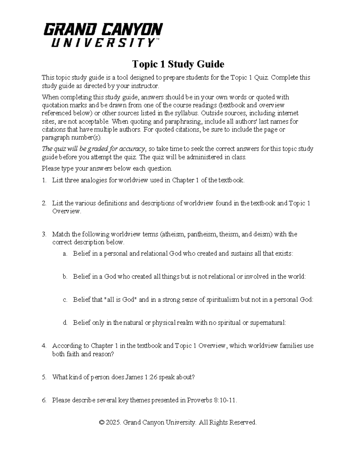 CWV 101 Topic 1 Quiz Study Guide: Key Concepts & Themes - Studocu