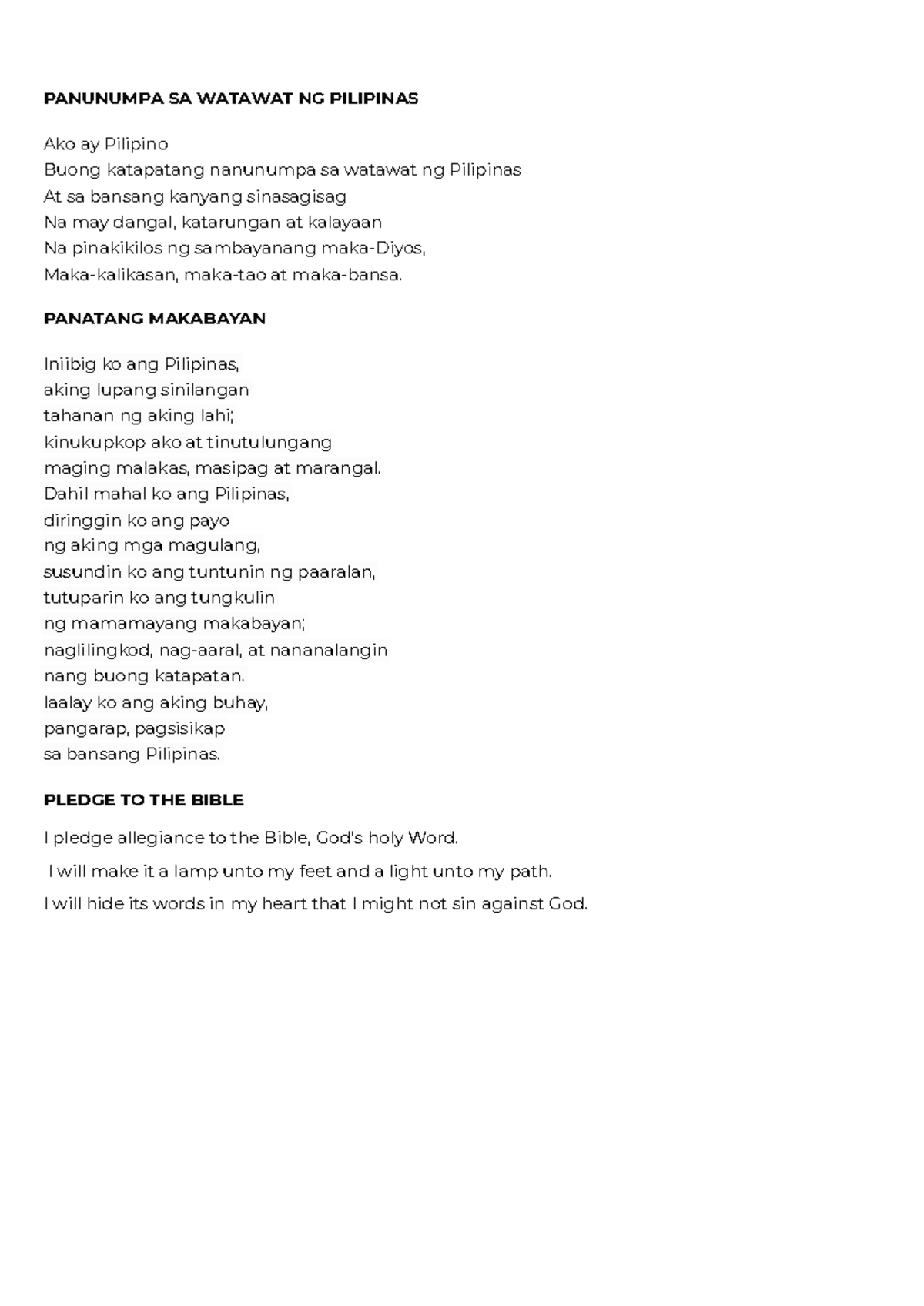PANUNUMPA AT PANATANG MAKABAYAN: Pagsusuri sa Watawat ng Pilipinas ...