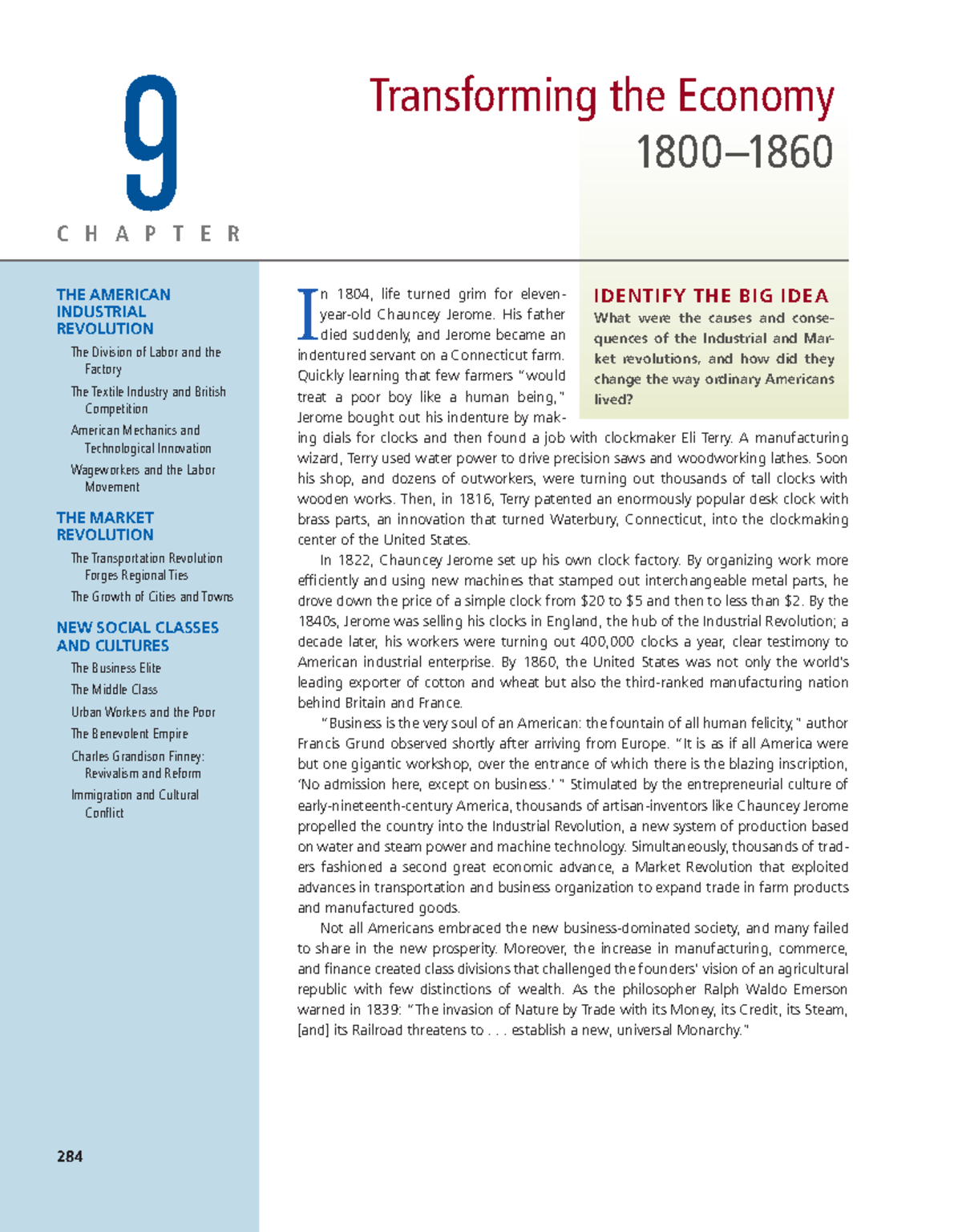 Transforming the Economy: Chapter 9 Study Guide on the American ...