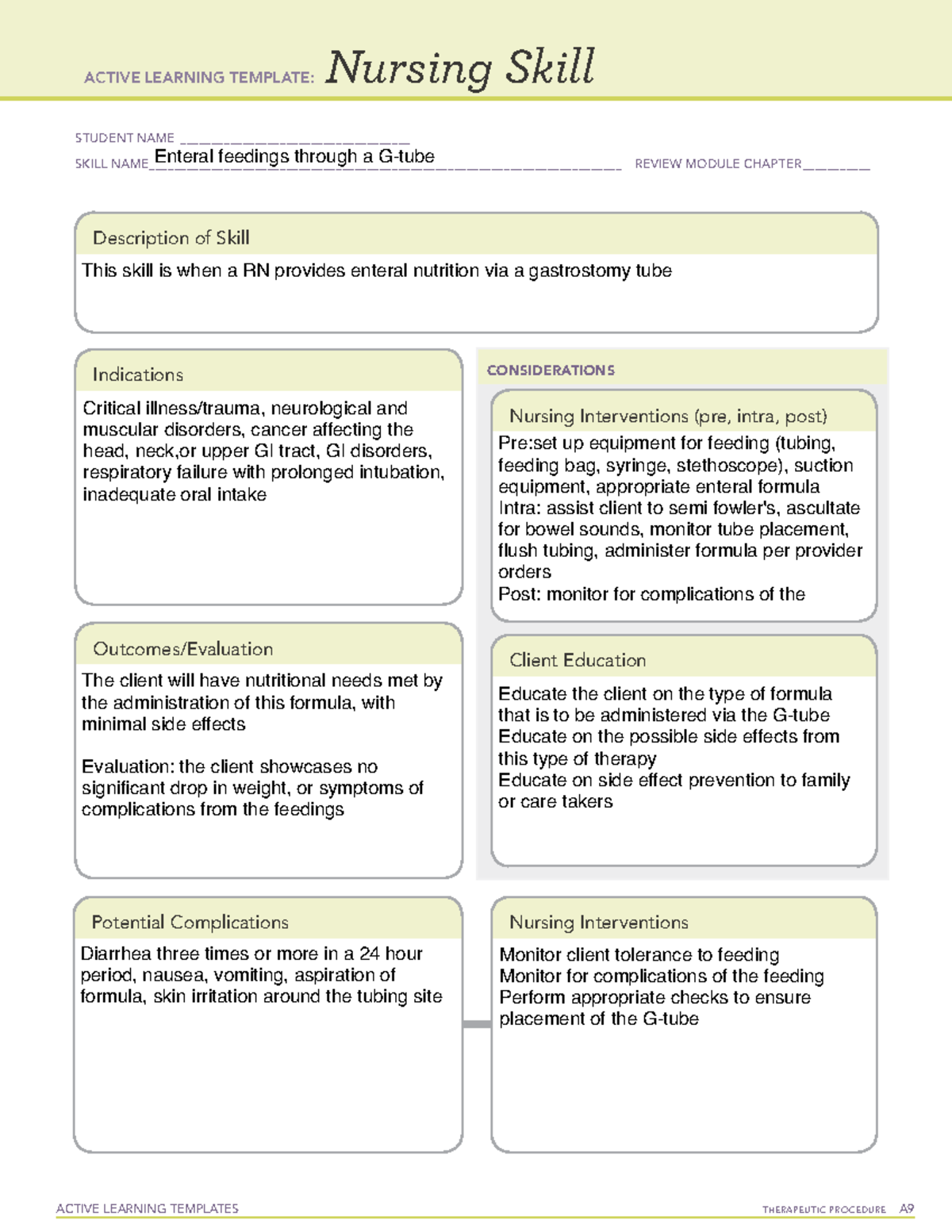 Active Learning Template Nursing Skill form - ACTIVE LEARNING TEMPLATES ...