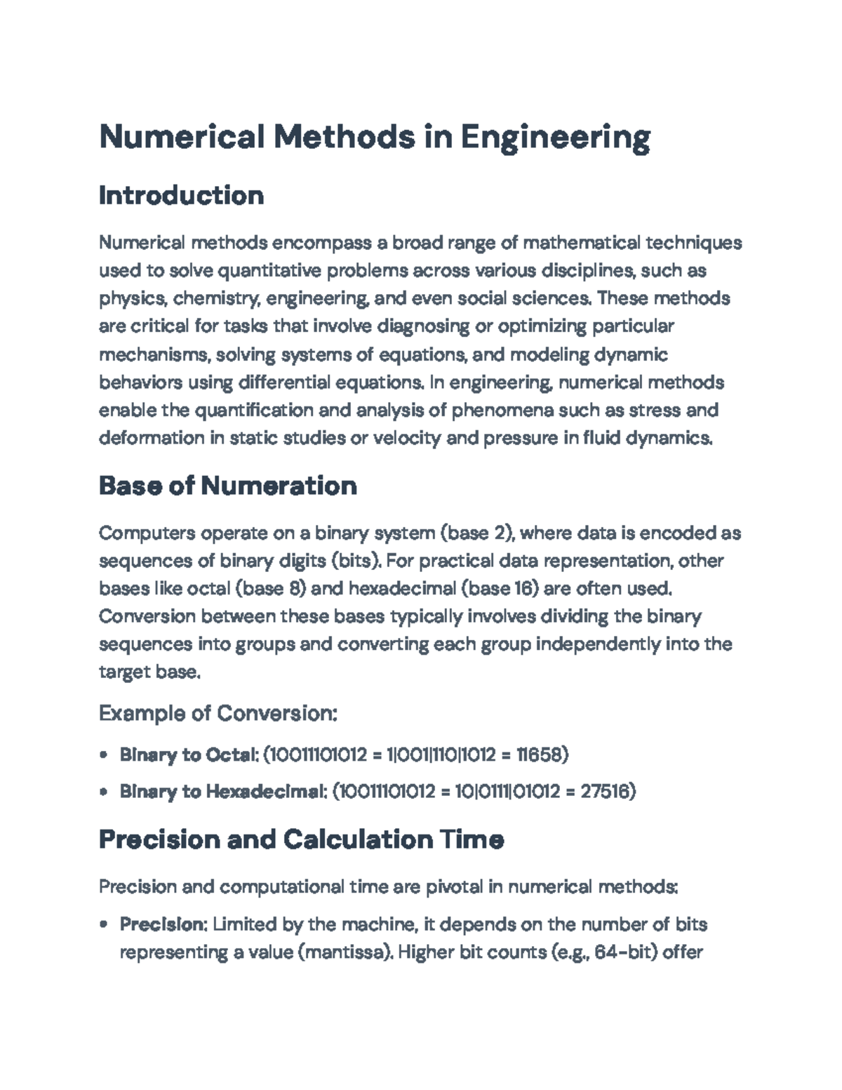 Numerical Methods In Engineering Overview And Applications Numerical