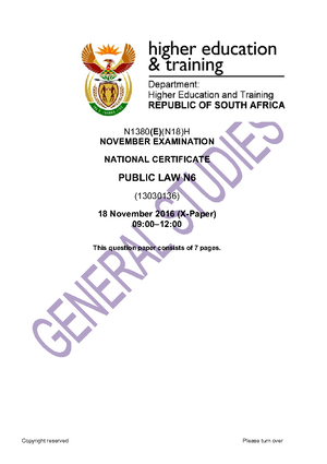 Public Admin N5 12 NOV 2021 Question Paper - NATIONAL CERTIFICATE ...