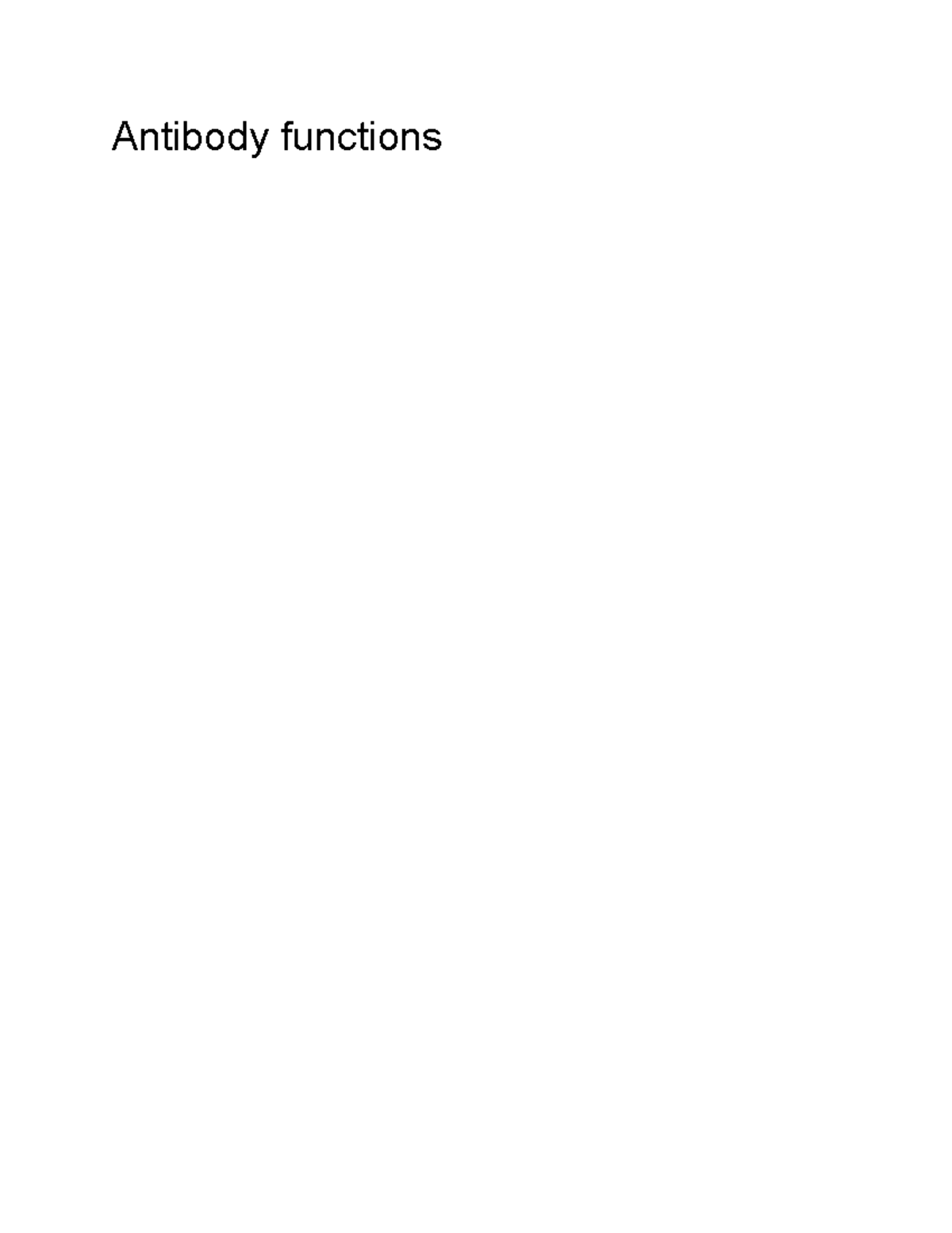 4. Antibodies: Functions and Development in Immunology (BIOL 101) - Studocu