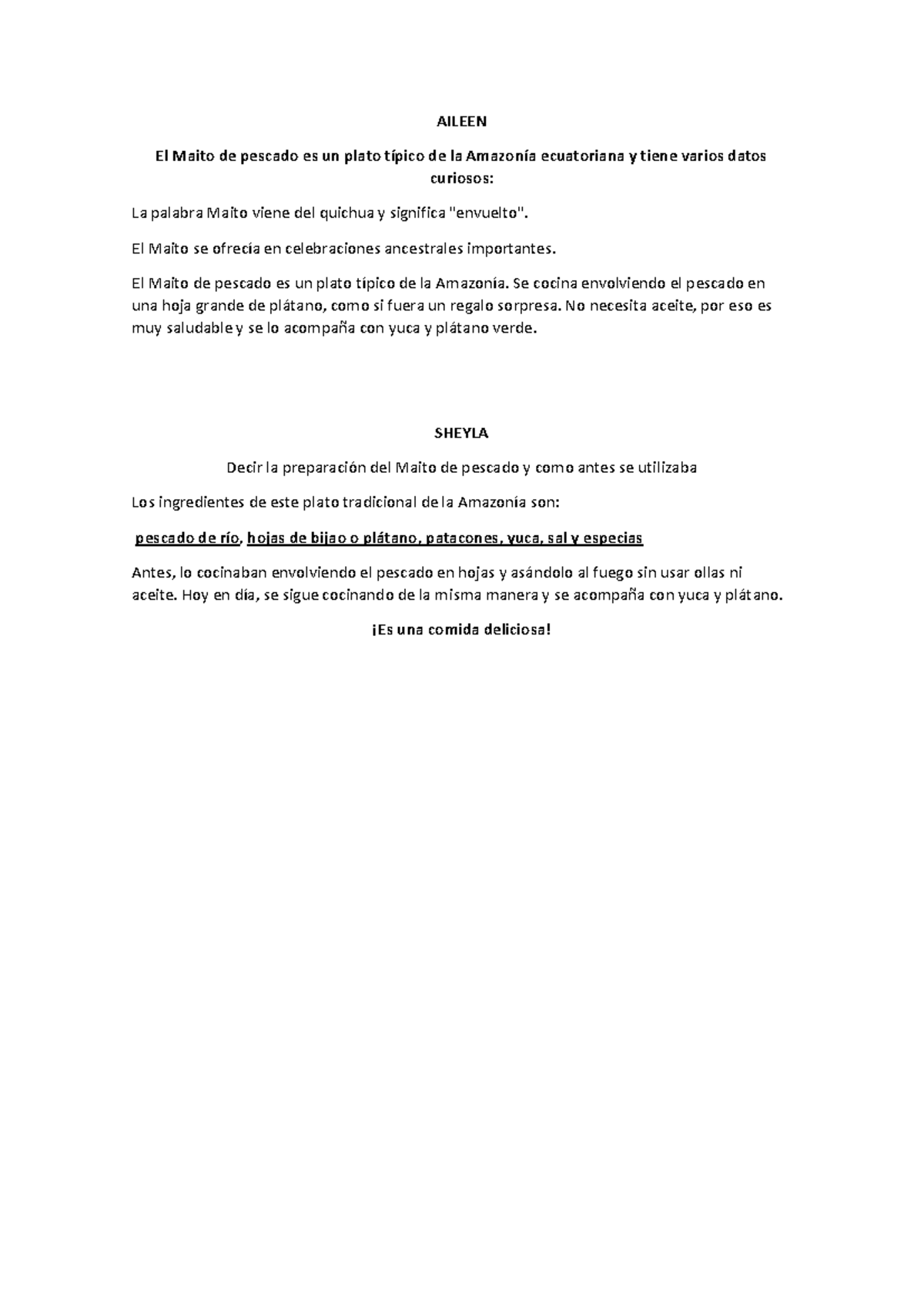 Maito de Pescado: Tradición y Preparación en la Amazonía Ecuatoriana ...