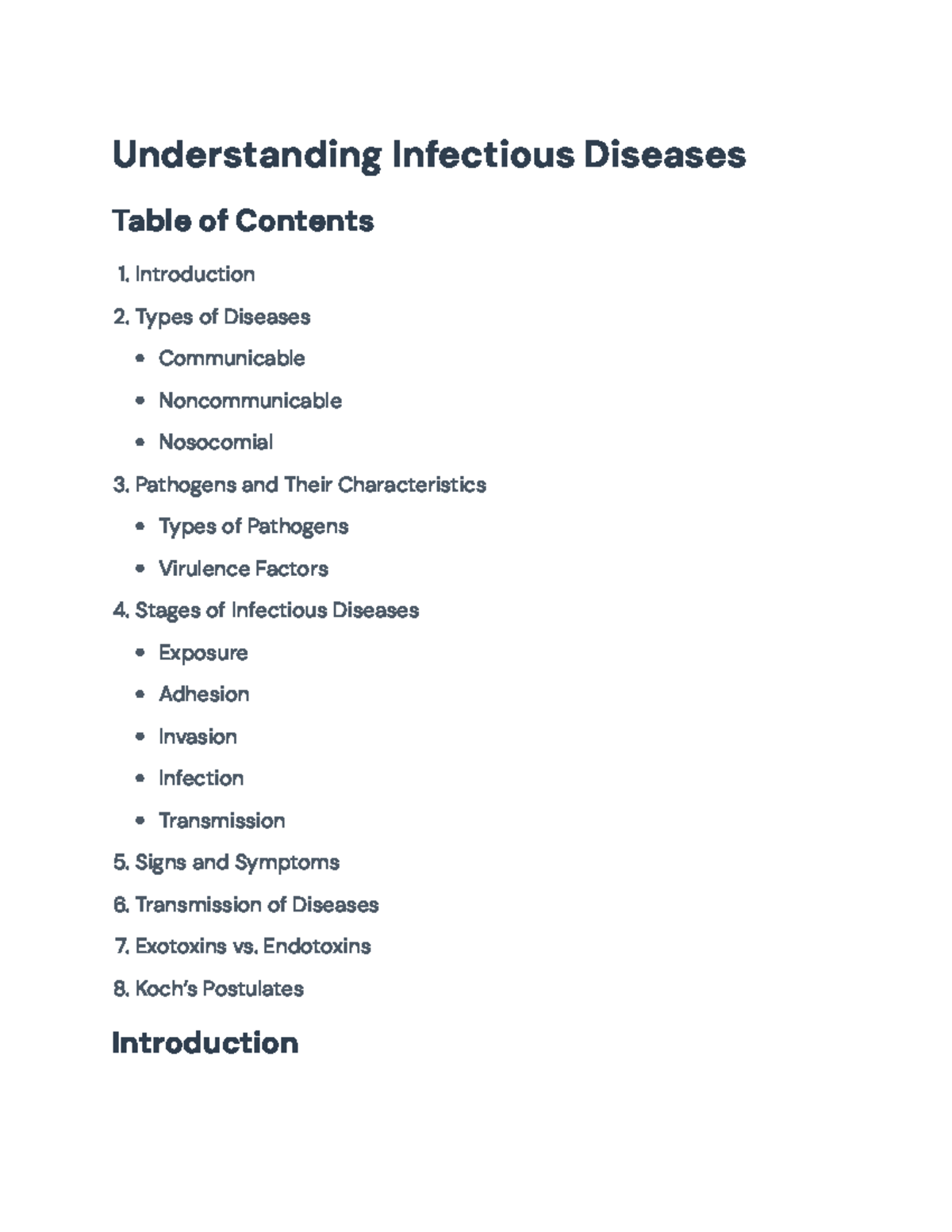 Infectious Diseases 101: Mechanisms, Transmission & Treatment Insights - Studocu
