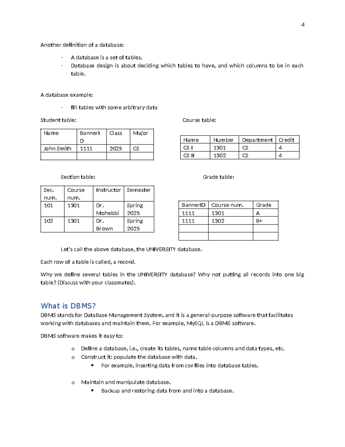 DBMS Concepts for University Database Design: Key Principles ...