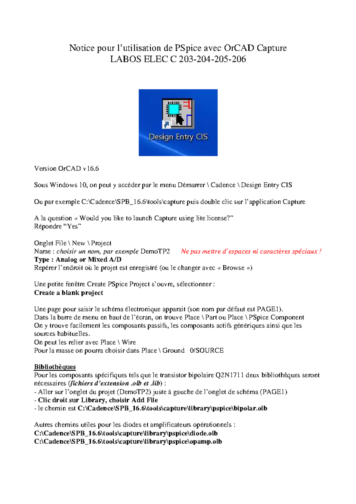 TUTO OrCAD 16.6 avec Capture - Guide de Simulation PSpice - Studocu