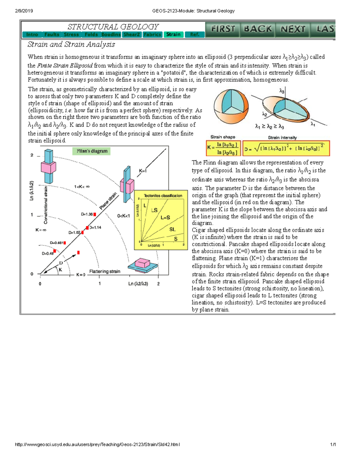 GEOS-2123 Structural Geology: Flinn Diagram and Strain Analysis - Studocu