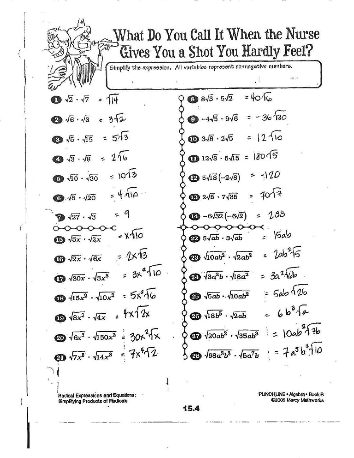 Simplifying Radical Expressions: Algebra T14 Final Exam Solutions - Studocu