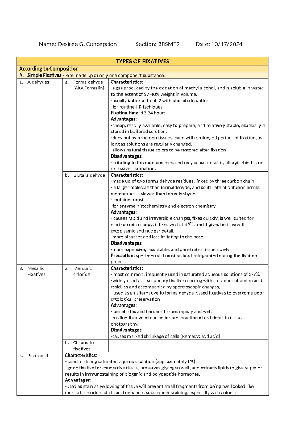 Types of Fixatives in Histology: Key Characteristics and Applications ...