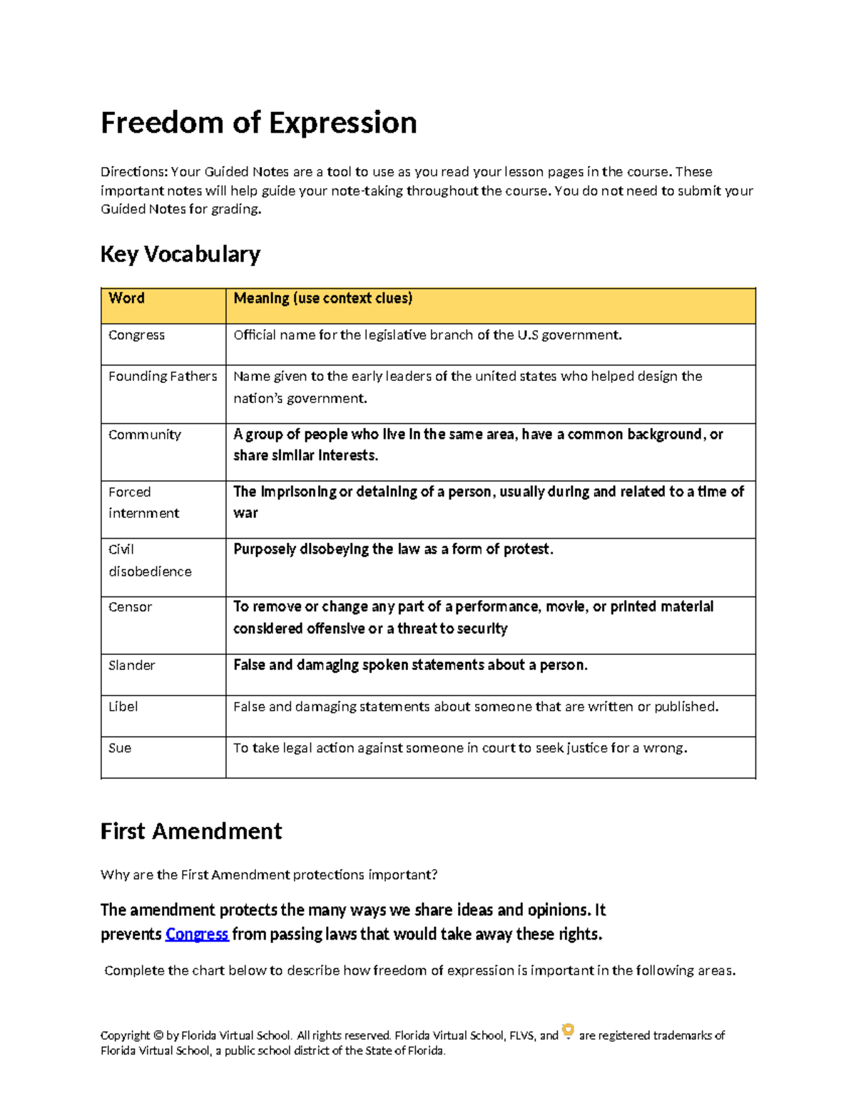 Freedom of Expression Guided Notes (Course Code: 04 03) - Studocu