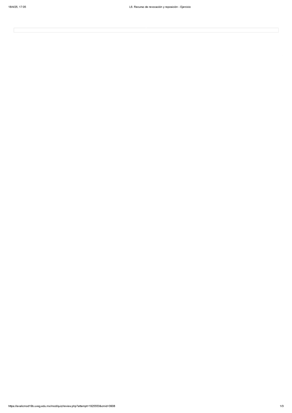 L6. Recurso de revocación y reposición - Ejercicio - 18/4/25, 17:05 L6. Recurso de revocación y ...