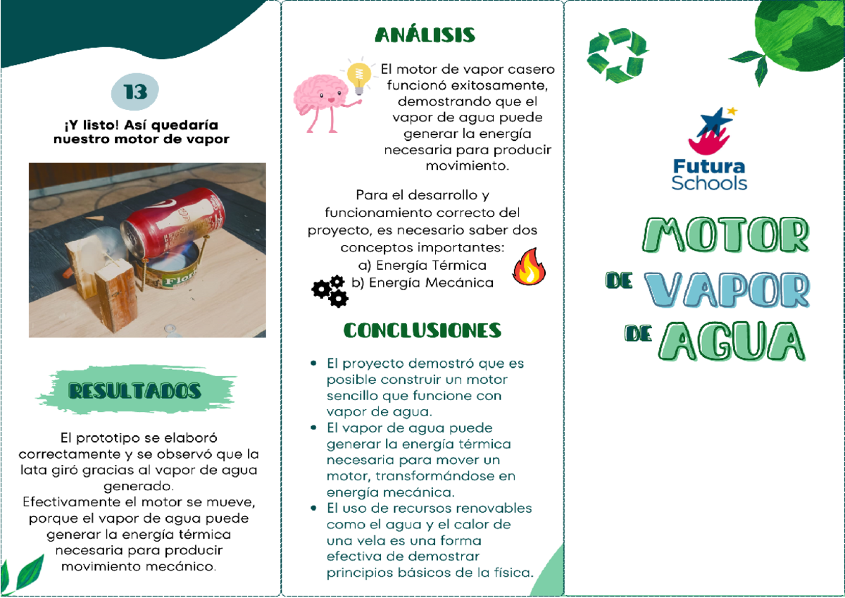 Tríptico Motor de Vapor de Agua - Proyecto 2024 y Resultados - Studocu
