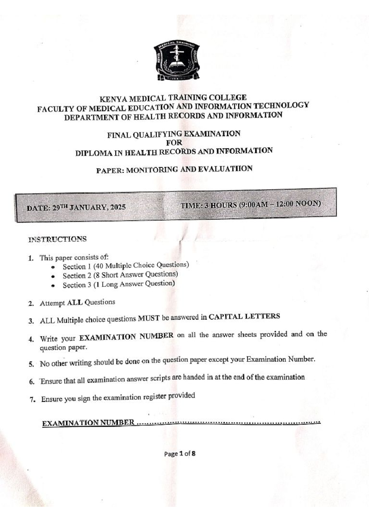 MN E FQE JAN 2025 - Monitoring and Evaluation Final Qualifying Exam ...