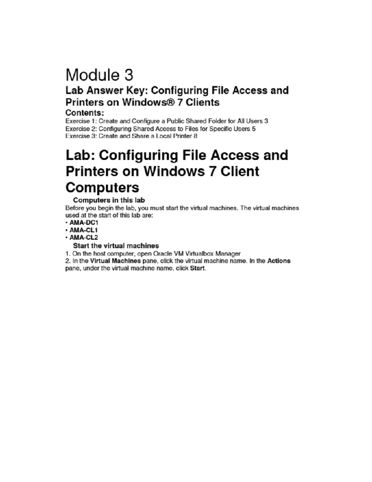 Module 3 Lab Answer Key: Configuring File Access & Printers on Win 7 ...