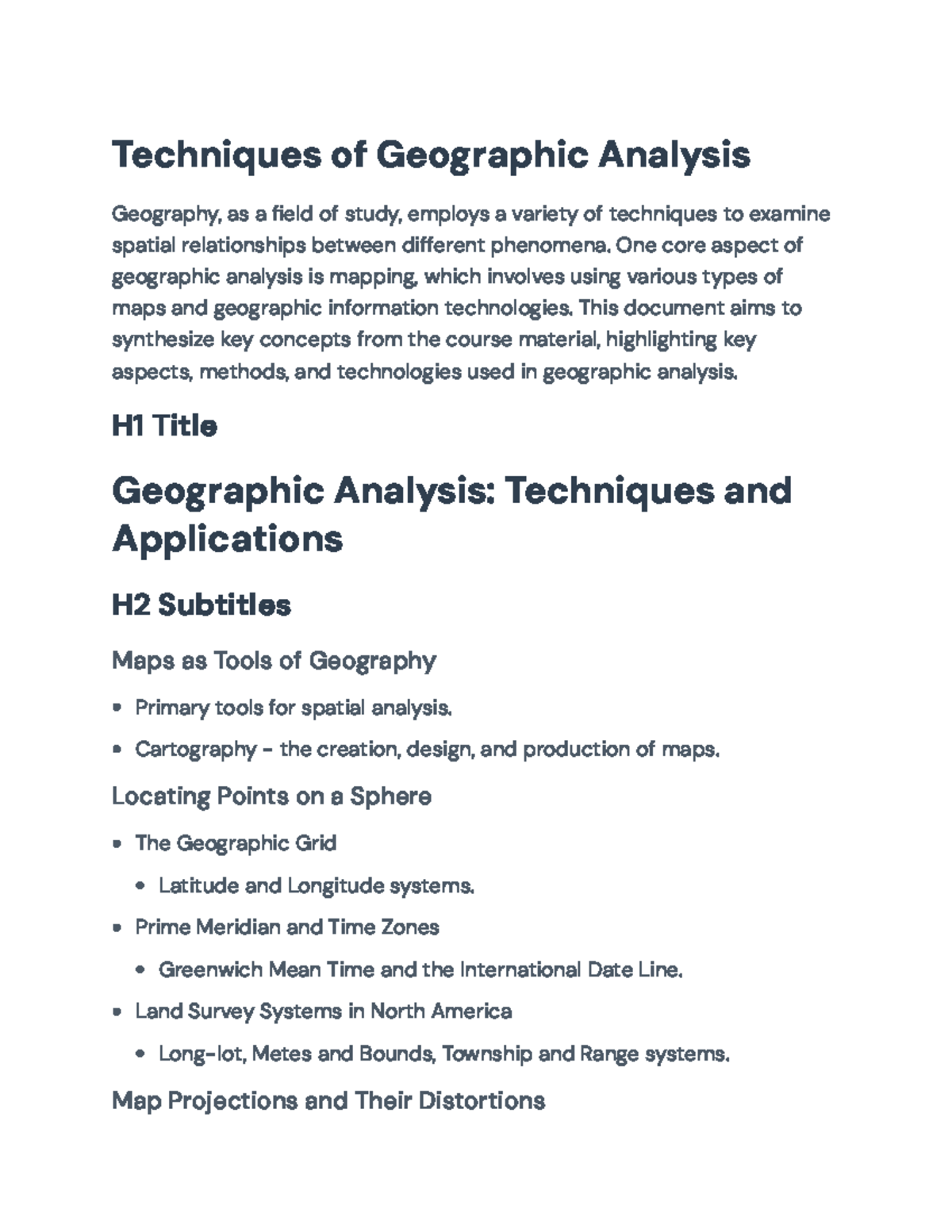 Geographic Analysis Techniques: Mapping, GIS and Spatial Tools ...