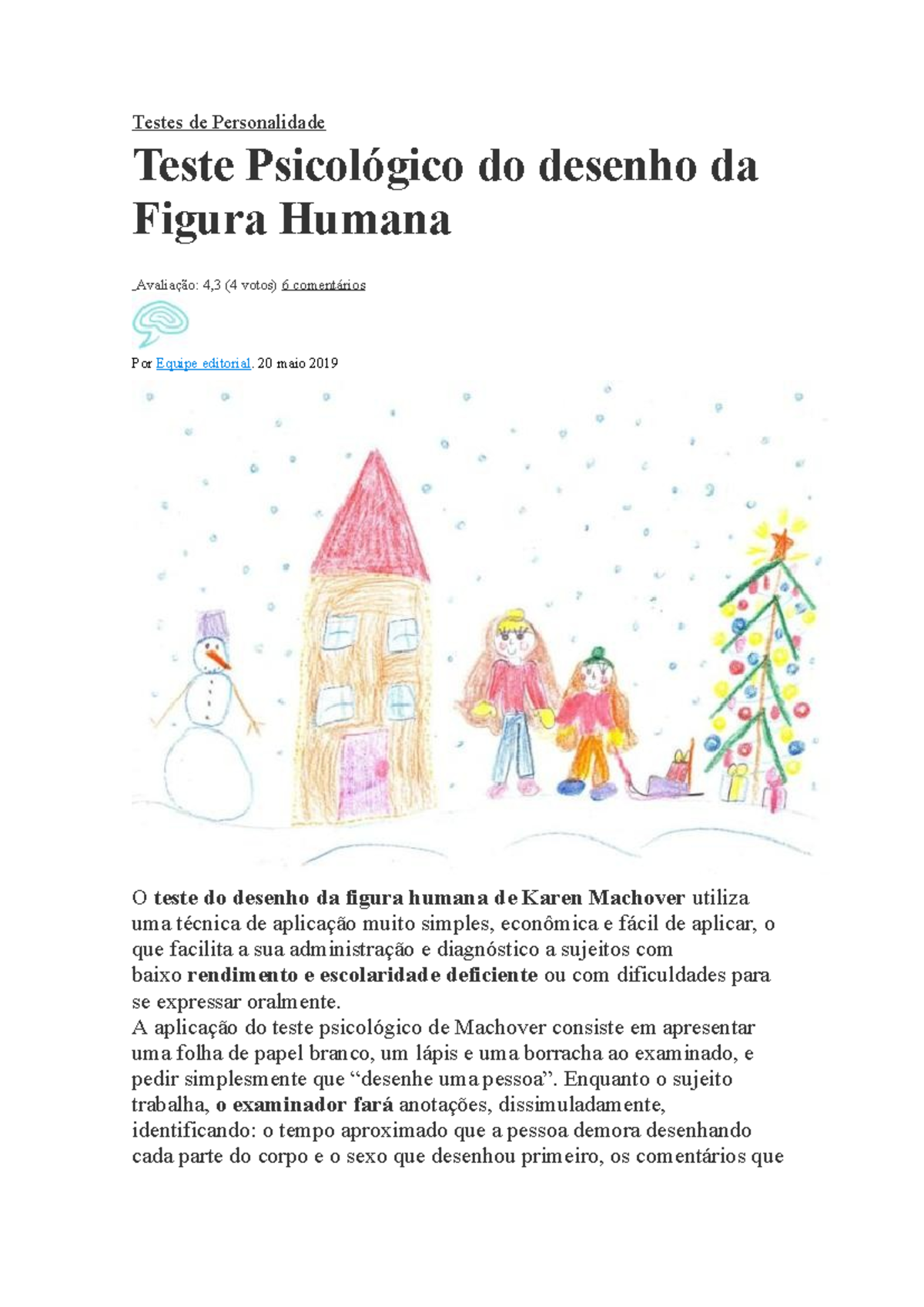 Testes de Personalidade: Interpretação do Desenho da Figura Humana ...