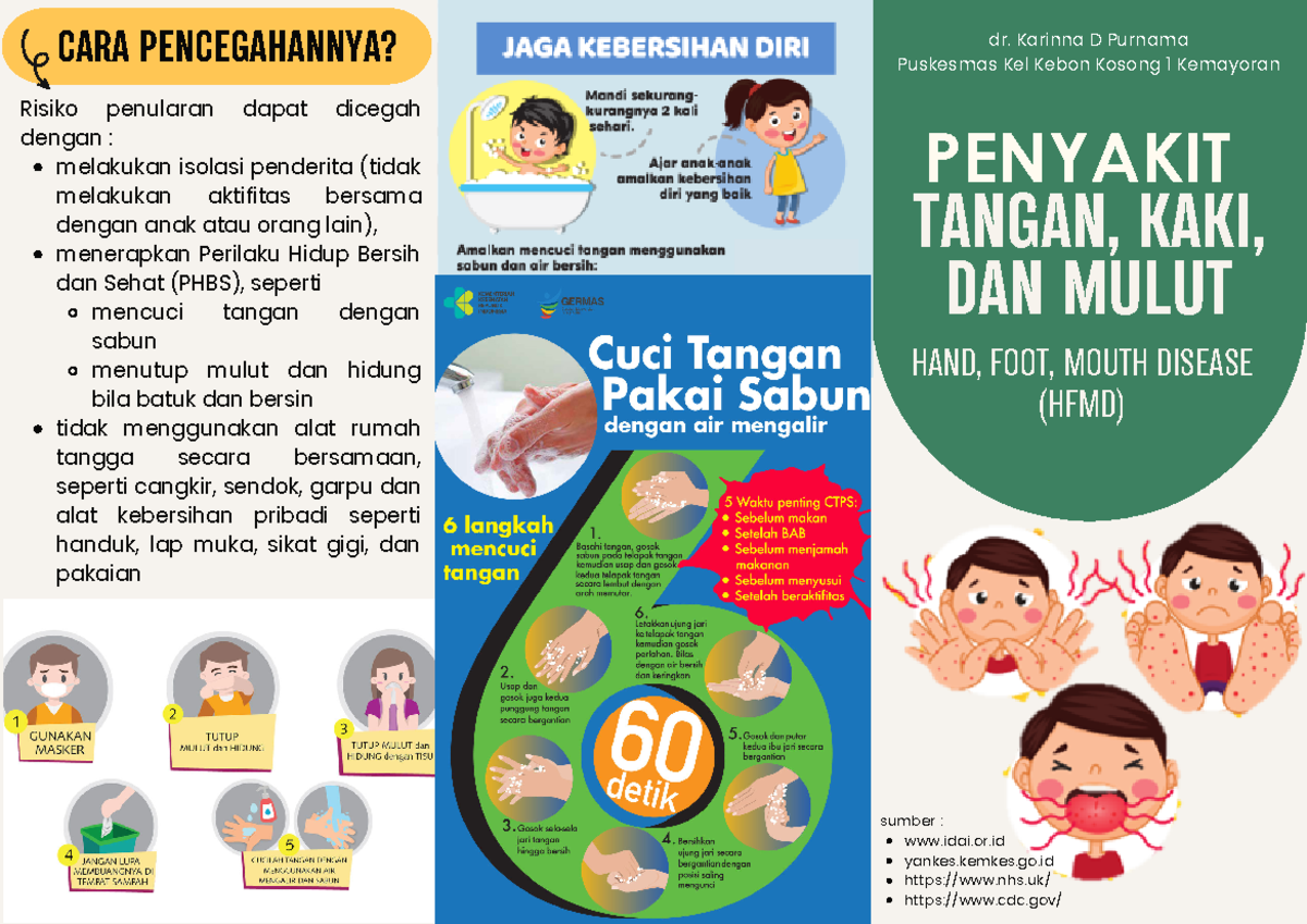 3PDF Karinna - Leaflet HFMD-PTMK - +123-456- CARA PENCEGAHANNYA? TANGAN, KAKI, DAN MULUT ...