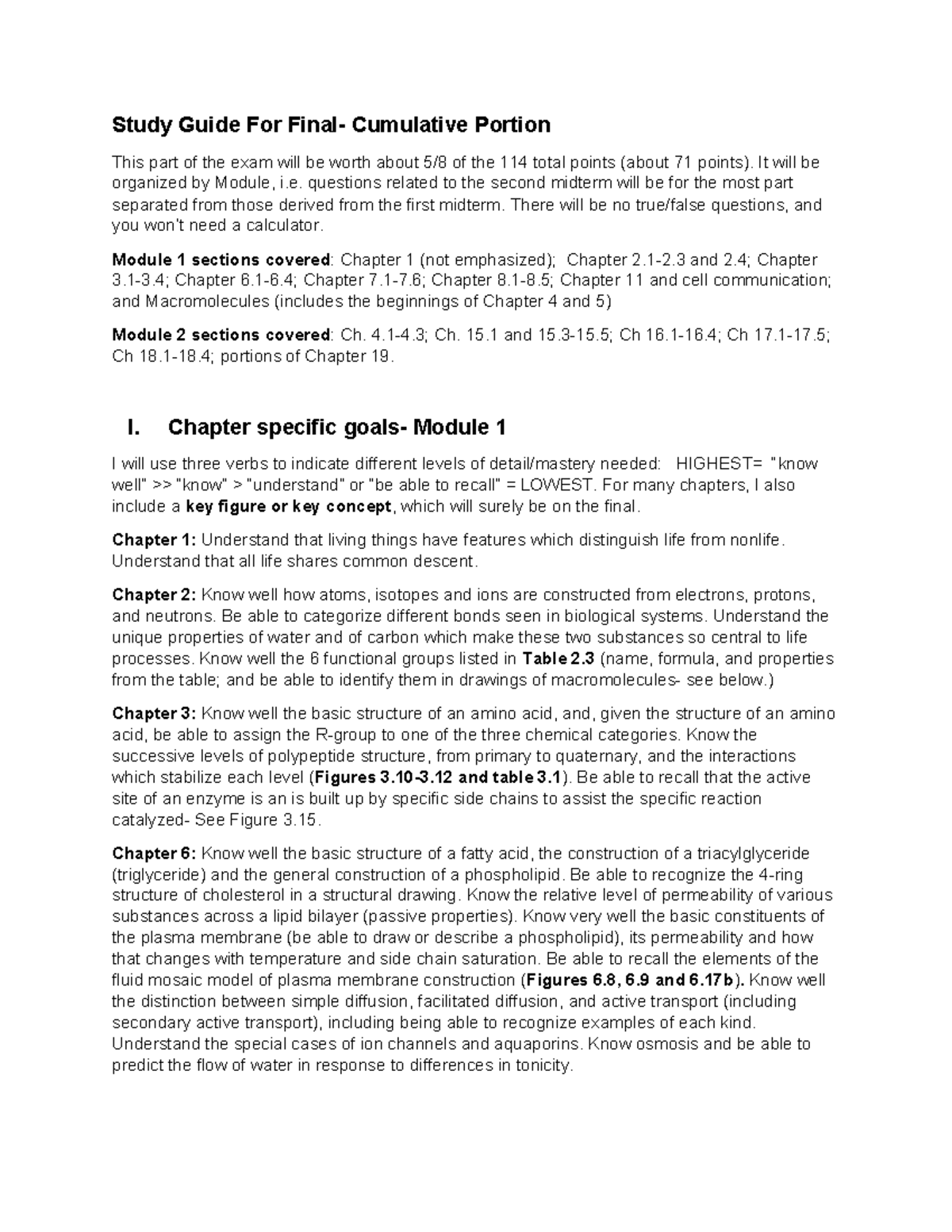 Molecular Biology Study Guide for Final Exam: Key Concepts and Topics ...