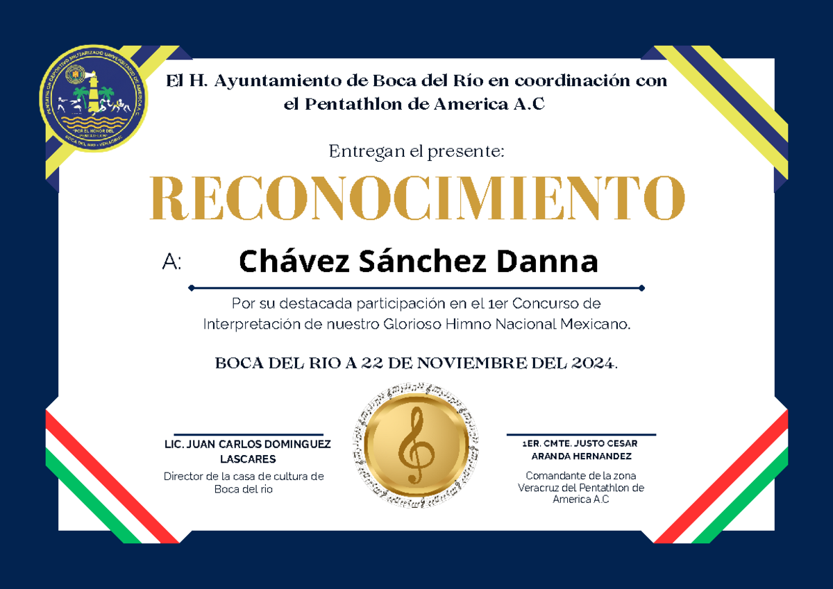Certificado Reconocimiento Corporativo Moderno Azul - 1ER. CMTE. JUSTO ...