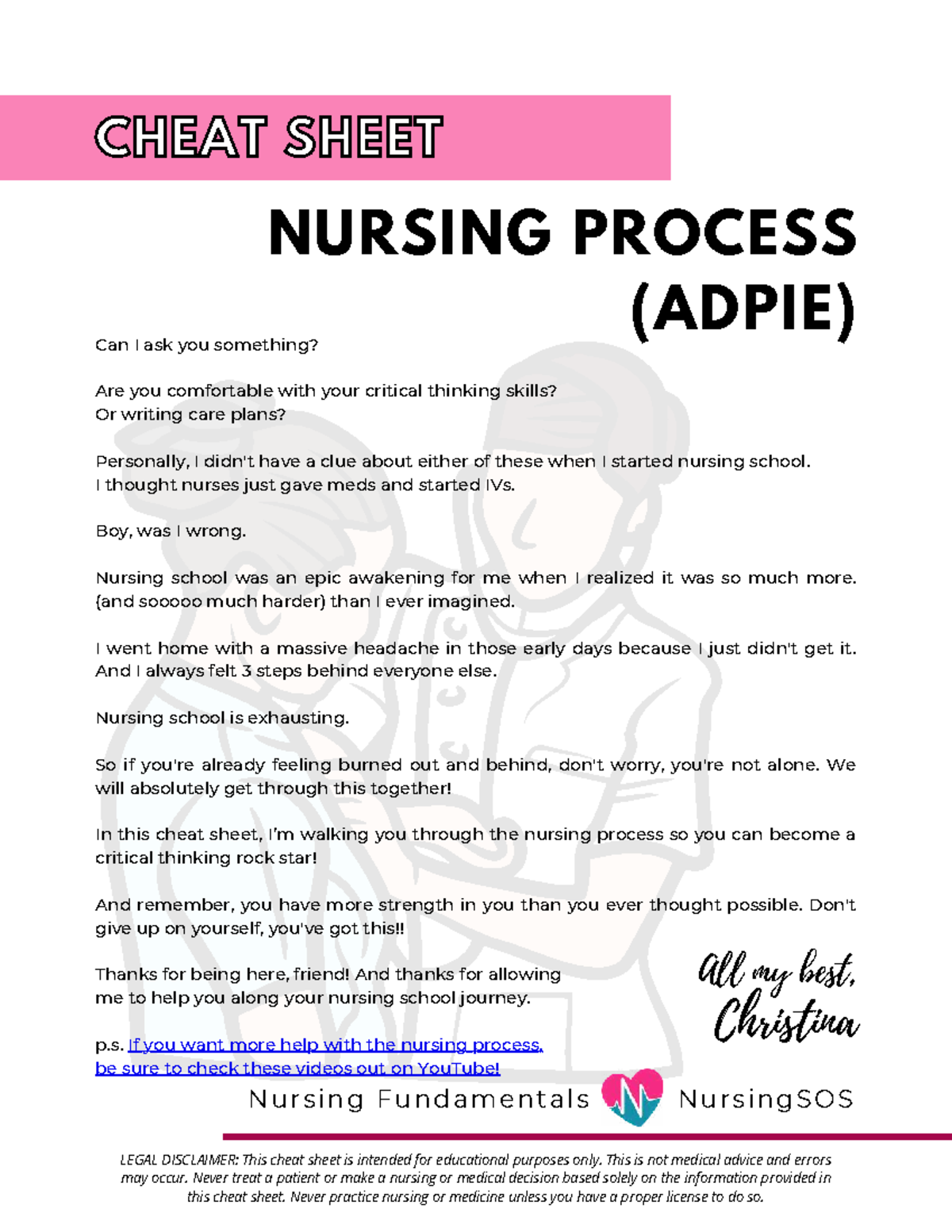 NURSING PROCESS (ADPIE) CHEAT SHEET: Mastering Critical Thinking Skills - Studocu